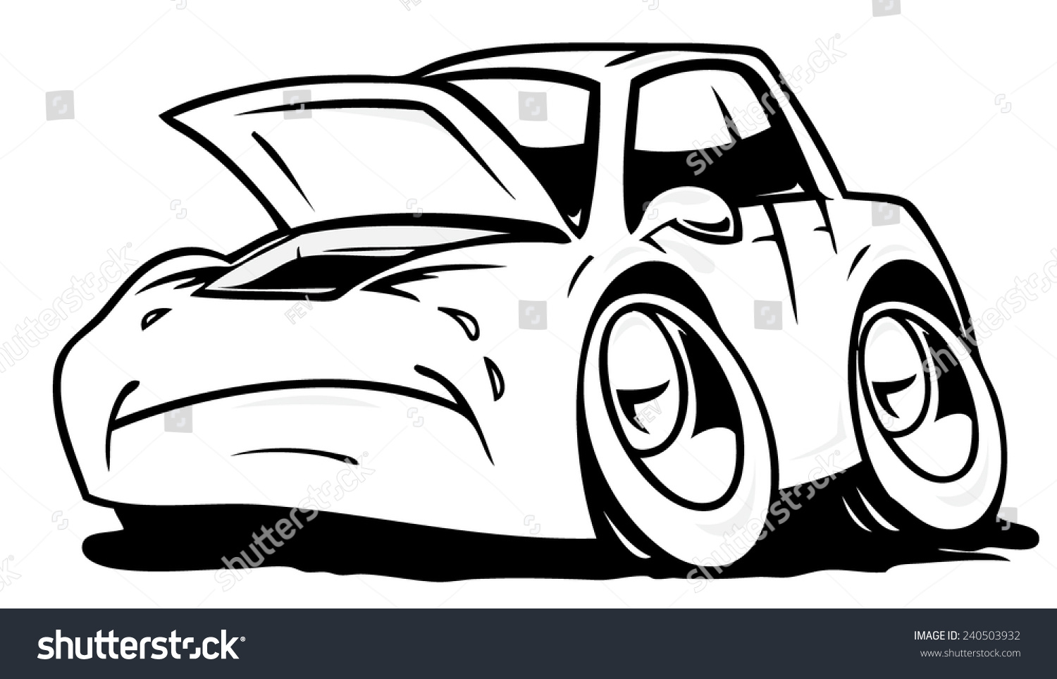 Cartoon Crying Car Stock Vector (Royalty Free) 240503932