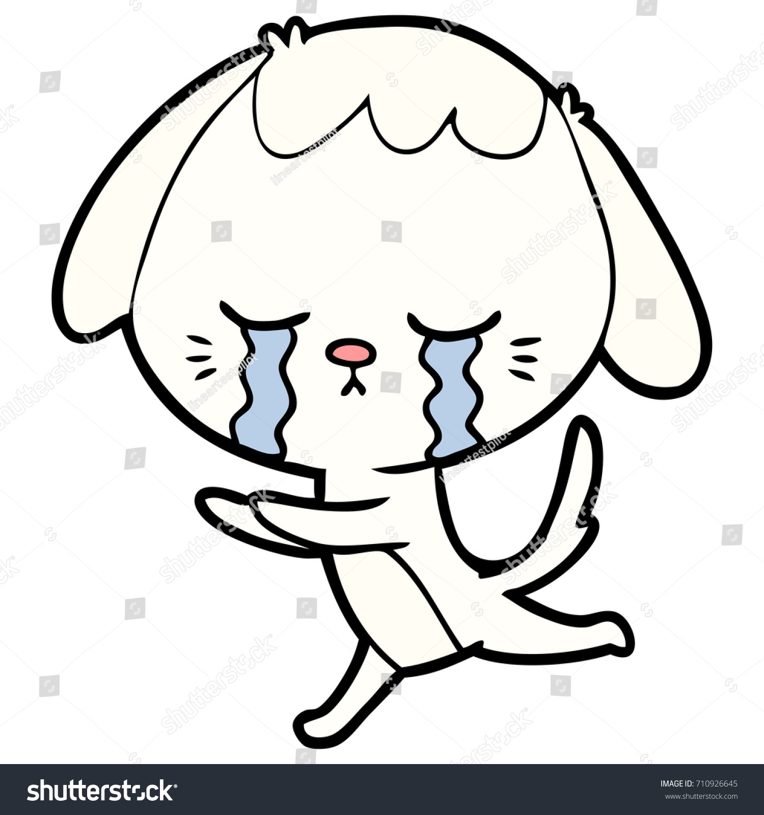 Cartoon Crying Dog Stock Vector (Royalty Free) 710926645 | Shutterstock