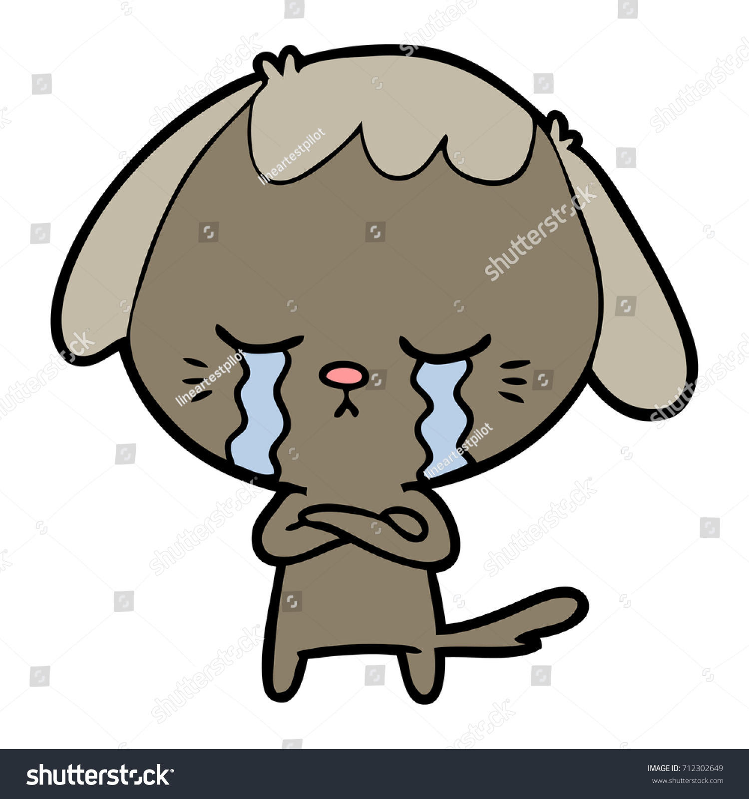 Cartoon Crying Dog Stock Vector (Royalty Free) 712302649 | Shutterstock