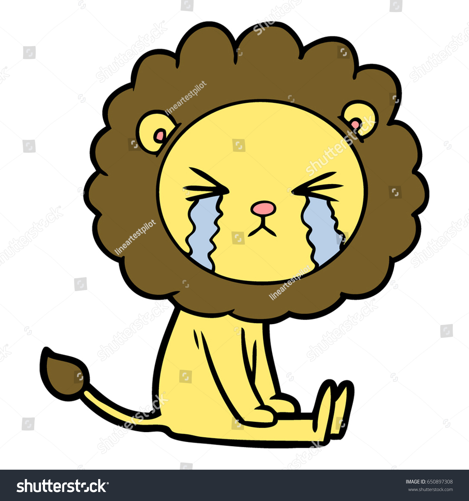 Cartoon Crying Lion Stock Vector (Royalty Free) 650897308 | Shutterstock