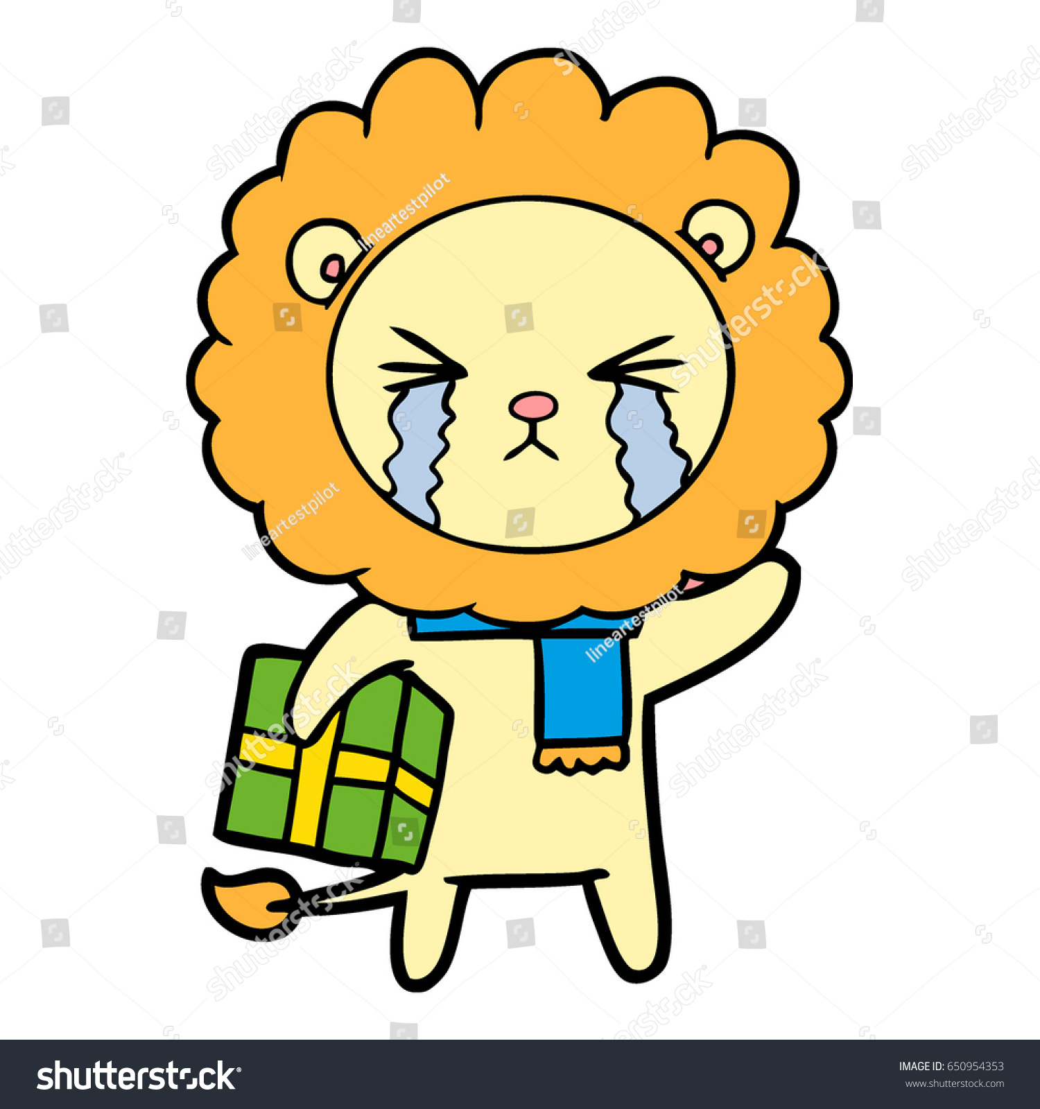 Cartoon Crying Lion Stock Vector (Royalty Free) 650954353 | Shutterstock