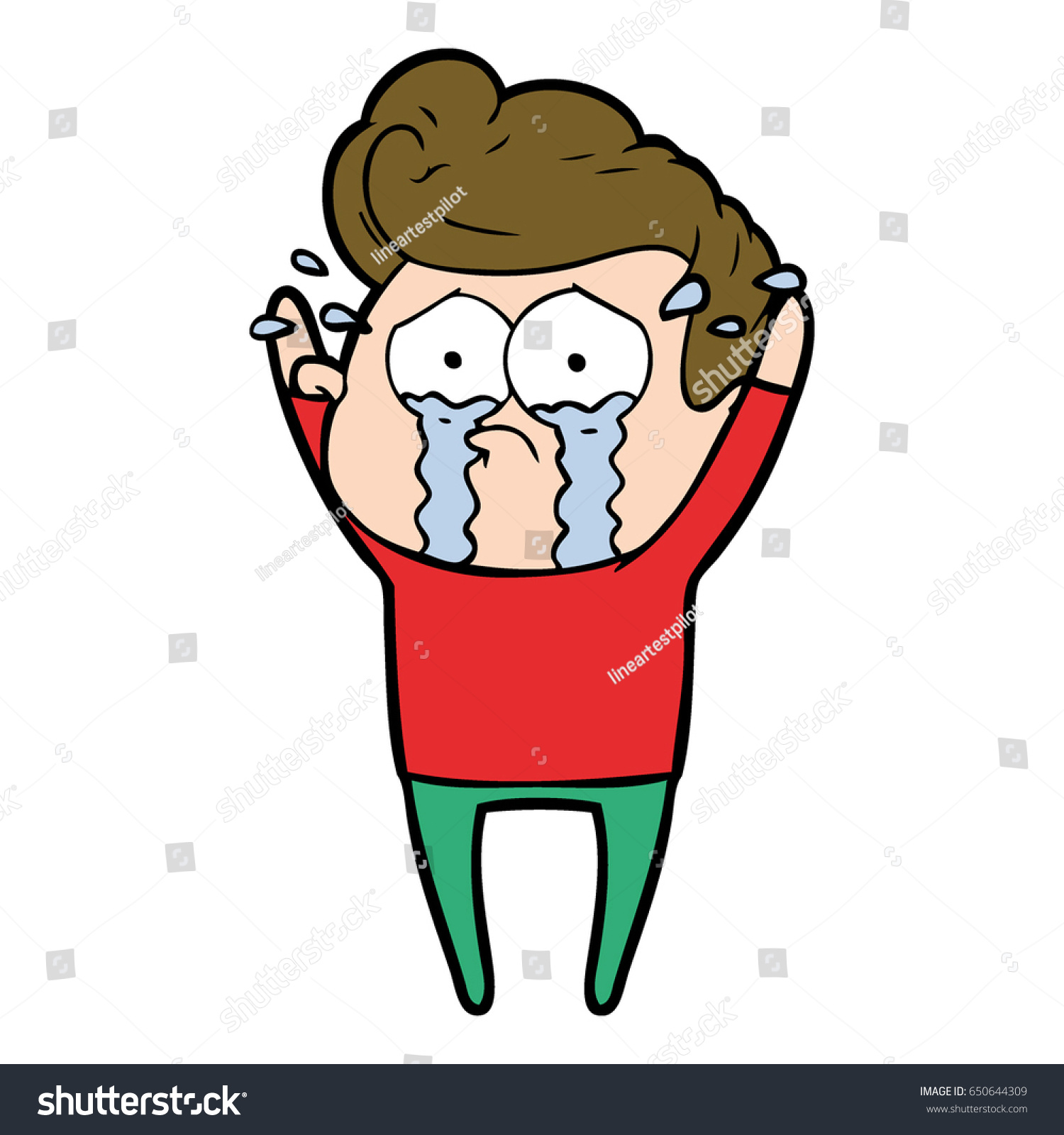 Cartoon Crying Man Stock Vector (Royalty Free) 650644309 | Shutterstock