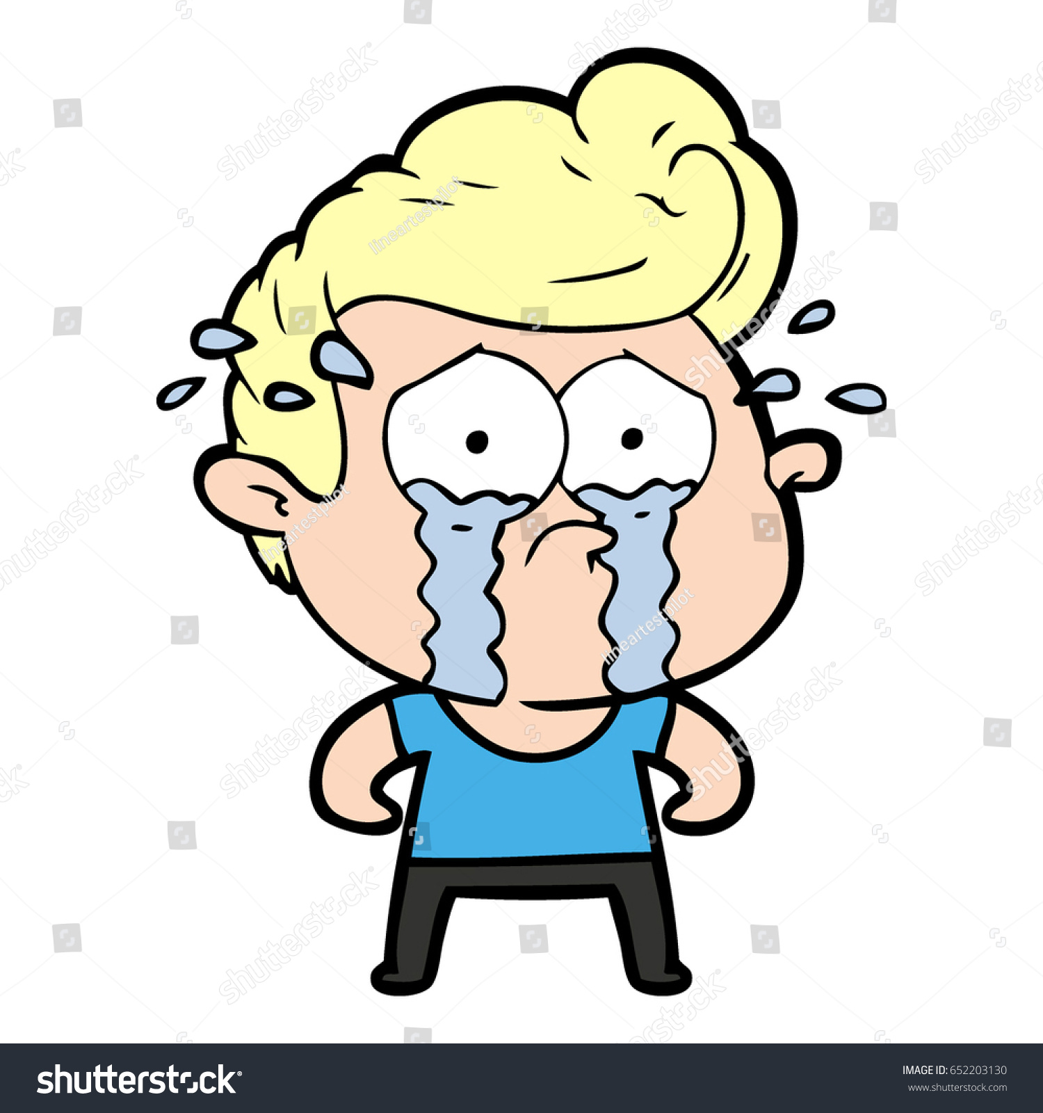 Cartoon Crying Man Stock Vector (Royalty Free) 652203130 | Shutterstock