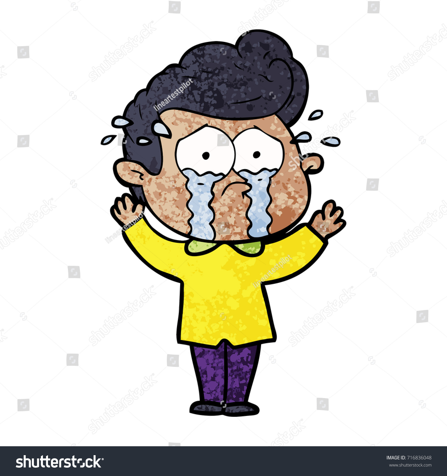 Cartoon Crying Man Stock Vector (Royalty Free) 716836048 | Shutterstock
