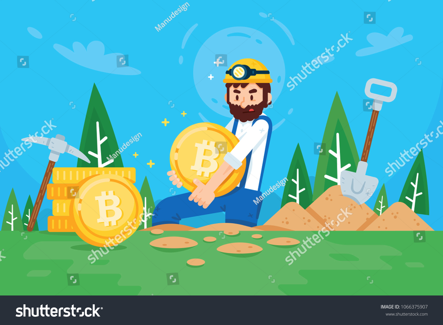 Cartoon Cryptocurrency Illustration 100 Vector Layered Stock Vector ...