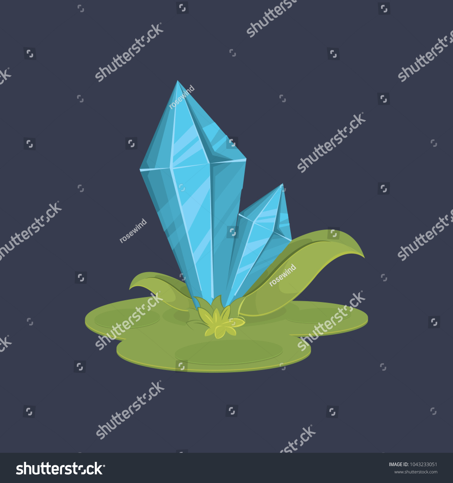 Cartoon Crystals Over Dark Background Design Stock Vector (Royalty Free ...