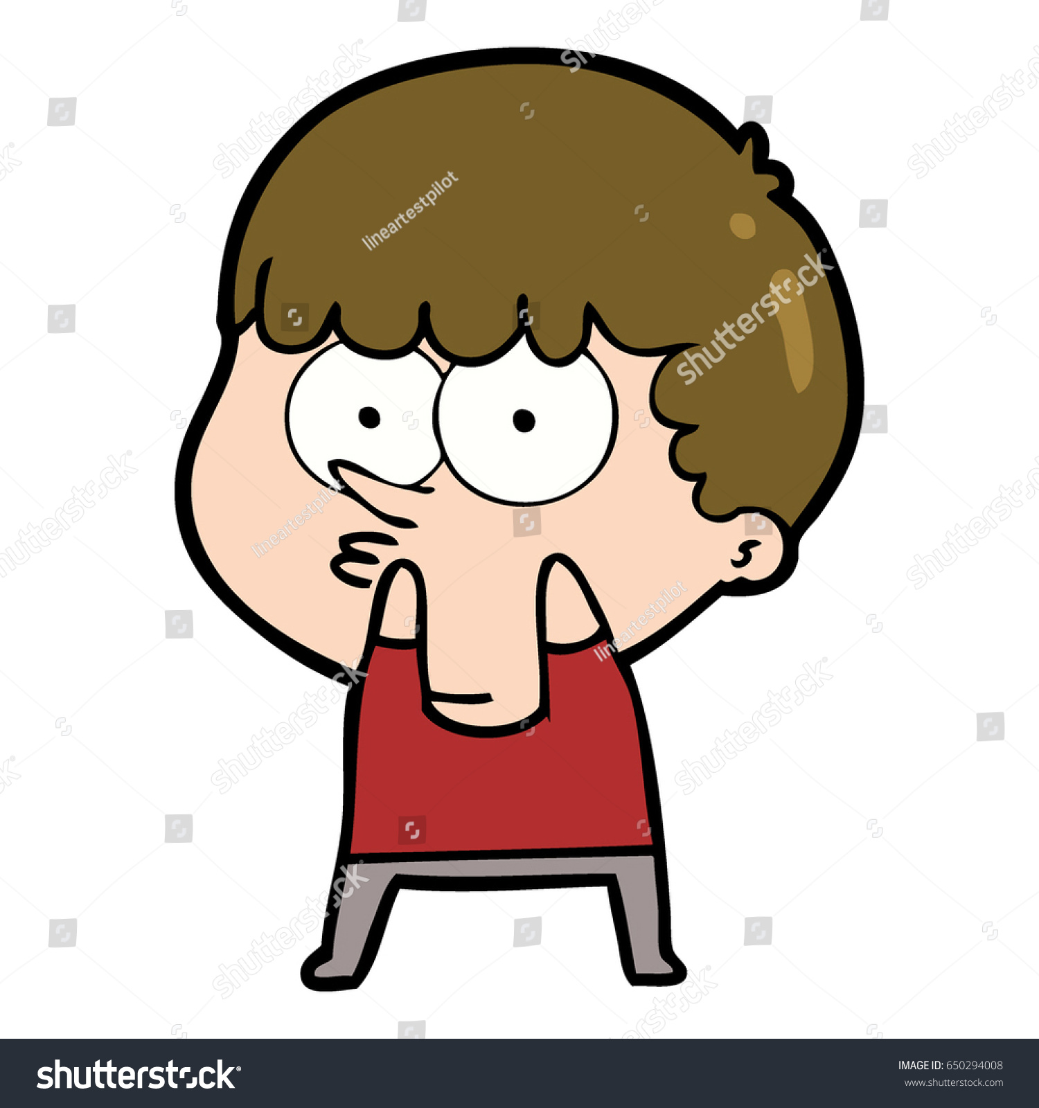Cartoon Curious Boy Stock Vector (Royalty Free) 650294008 | Shutterstock