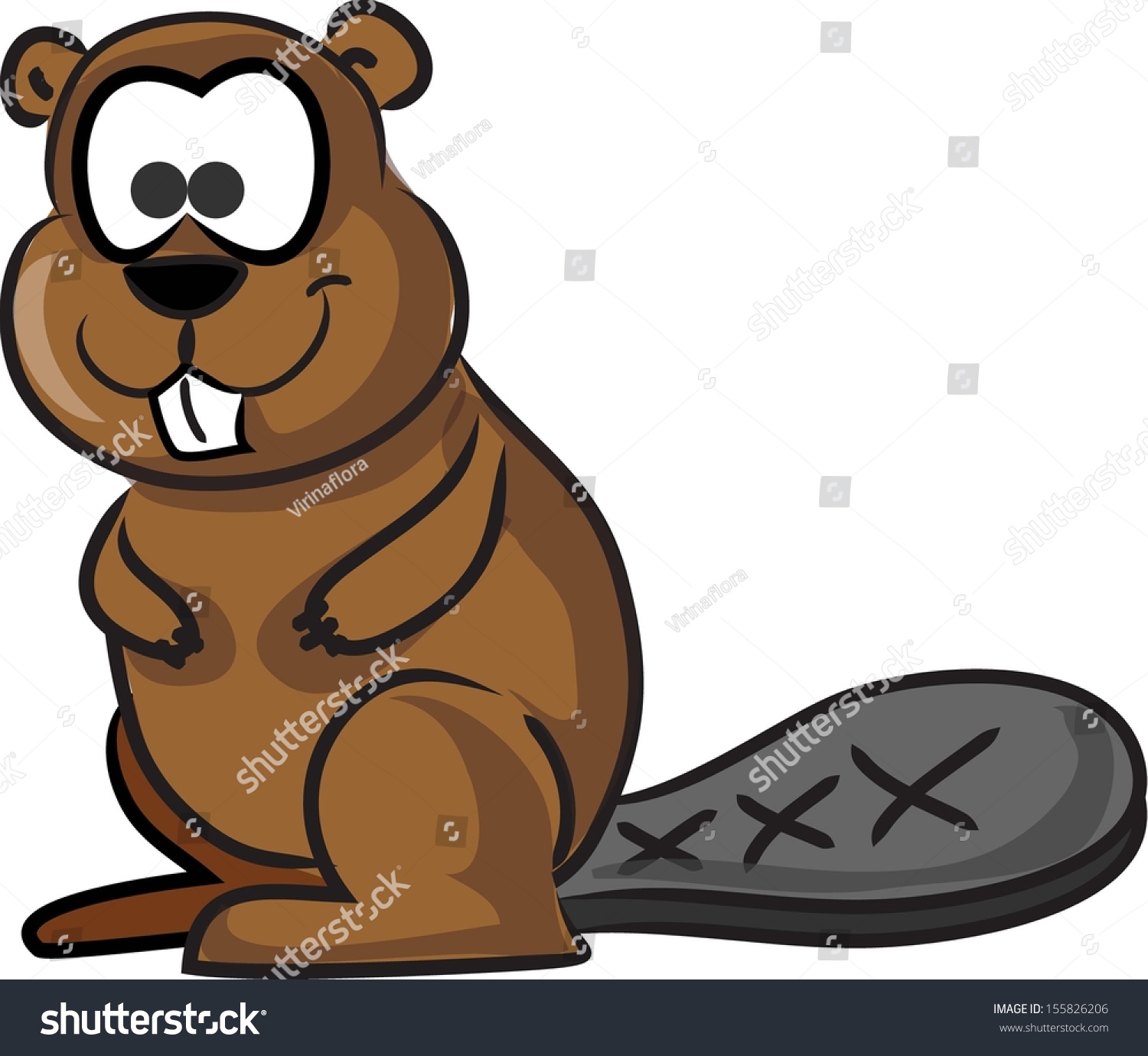 Cartoon Cute Beaver Stock Vector 155826206 - Shutterstock
