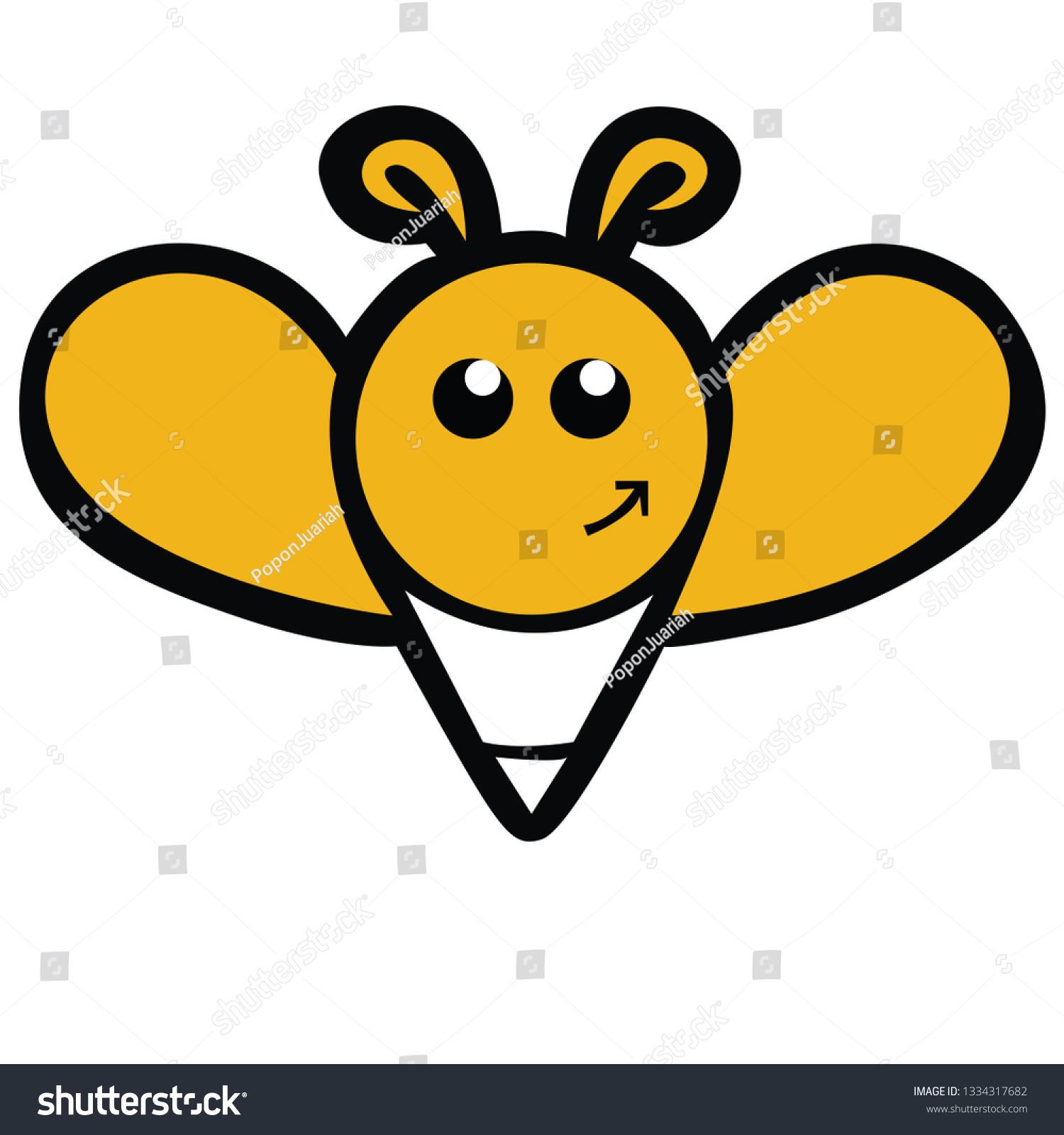 Cartoon Cute Bee Mascot Vector Stock Vector (Royalty Free) 1334317682 ...