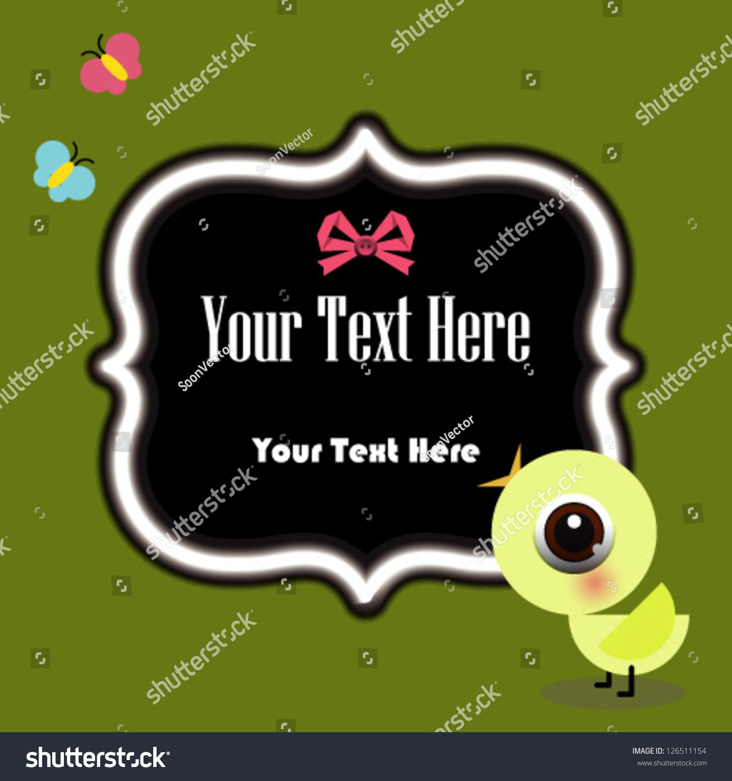 Cartoon Cute Bird Text Stock Vector (Royalty Free) 126511154 | Shutterstock
