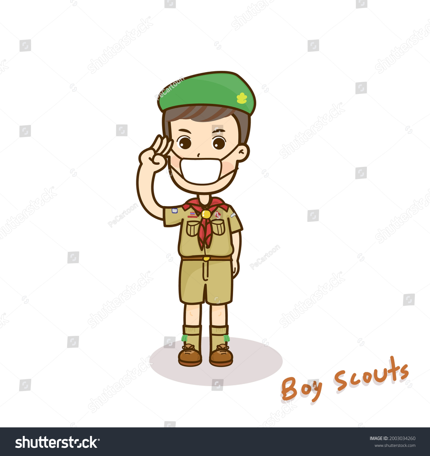 Cartoon Cute Boy Scouts Vector Stock Vector (Royalty Free) 2003034260 ...
