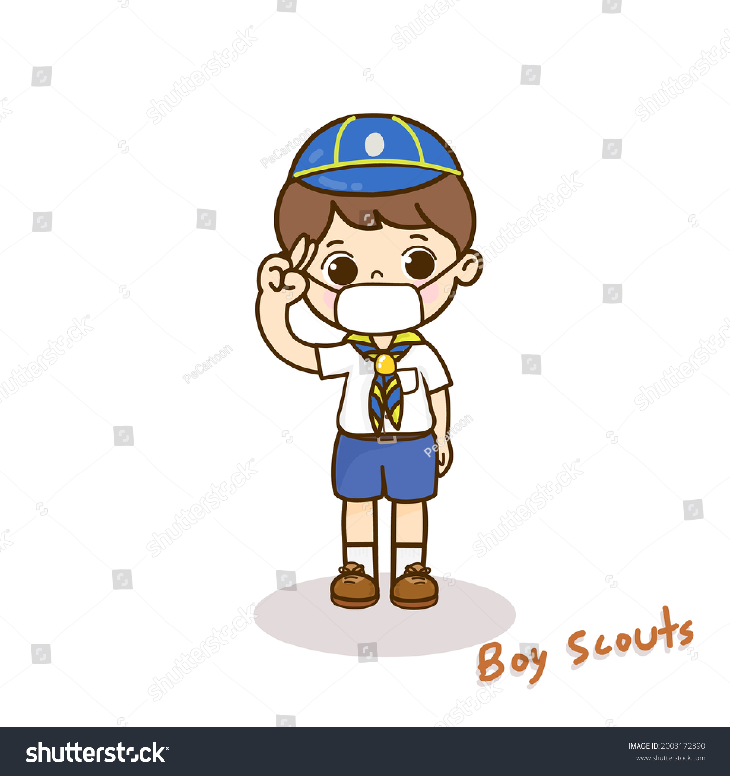 Cartoon Cute Boy Scouts Vector Stock Vector (Royalty Free) 2003172890 ...