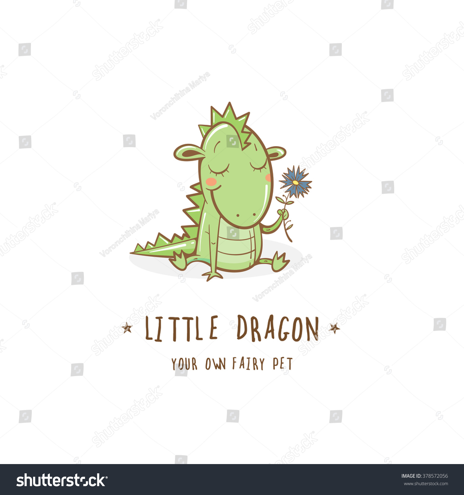 Cartoon Cute Dragon Logo Vector Image Stock Vector (Royalty Free ...