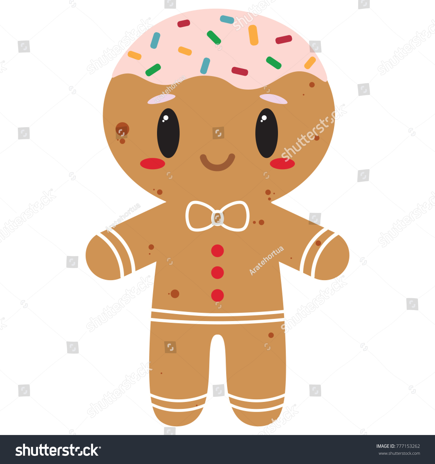 Cartoon Cute Gingerbread Isolated Stock Vector (Royalty Free) 777153262 ...