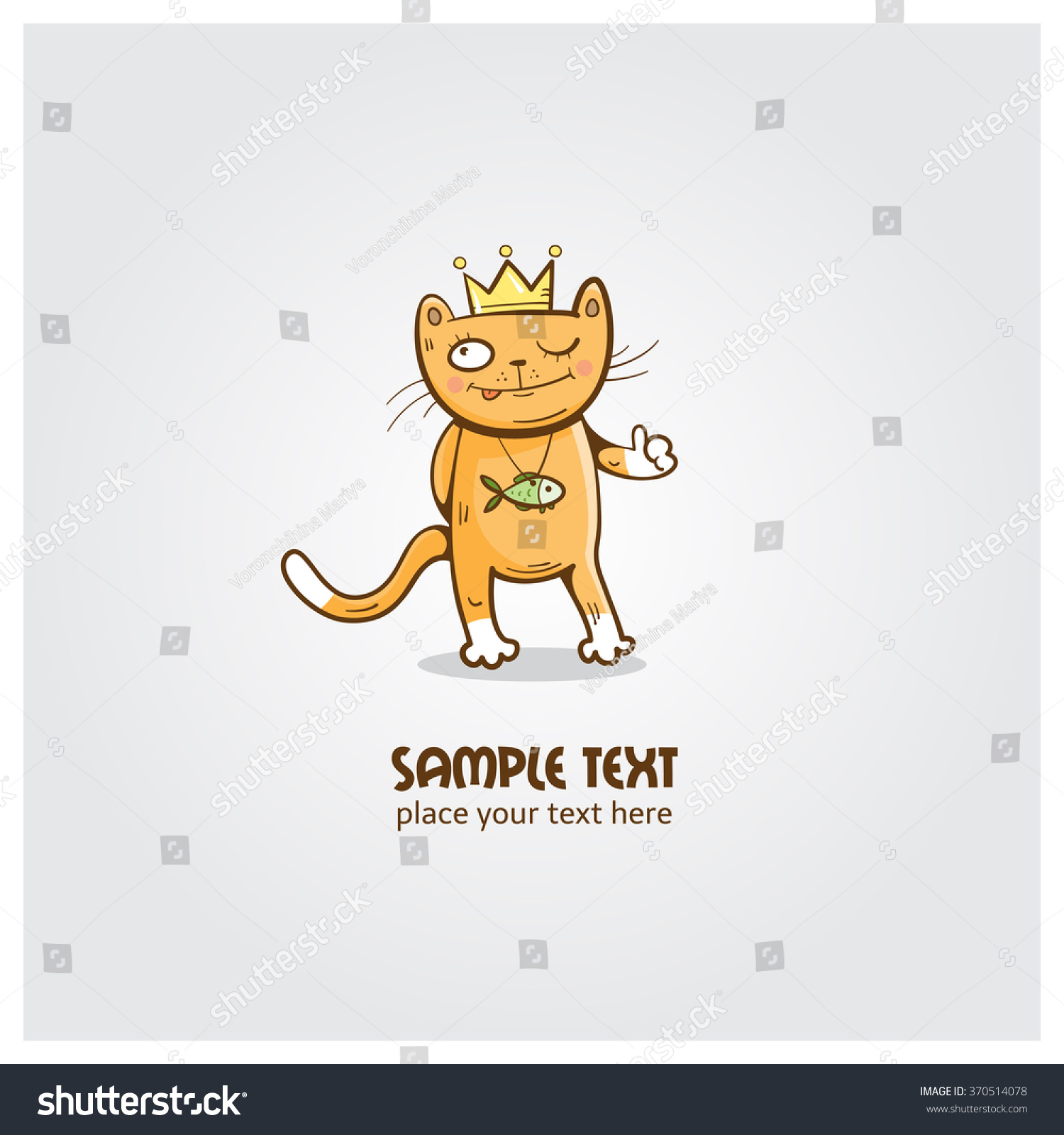 Cartoon Cute King Cat Logo Vector: vector de stock (libre de regalías ...