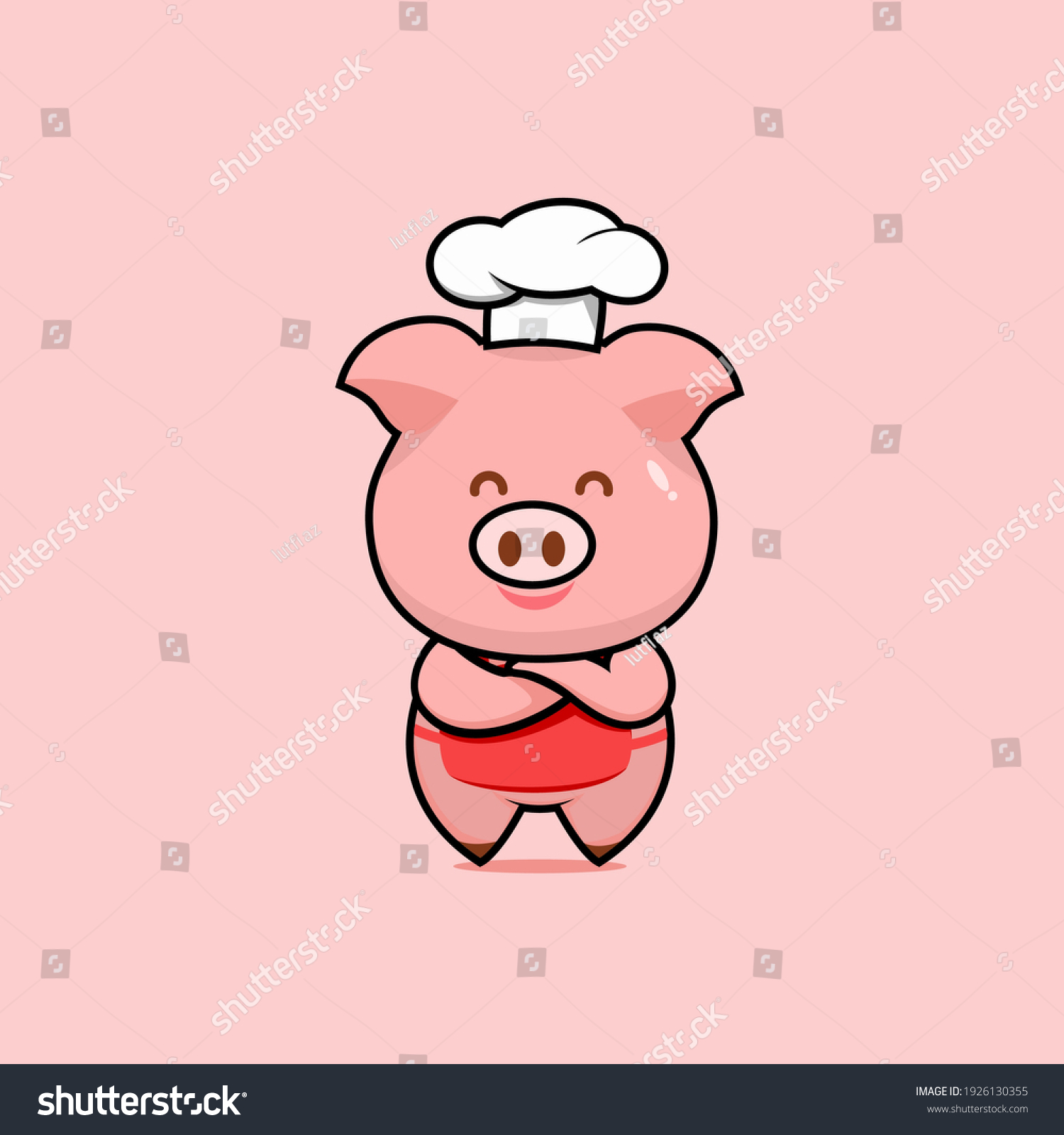 Cartoon Cute Pig Chef Vector Design Stock Vector (Royalty Free ...