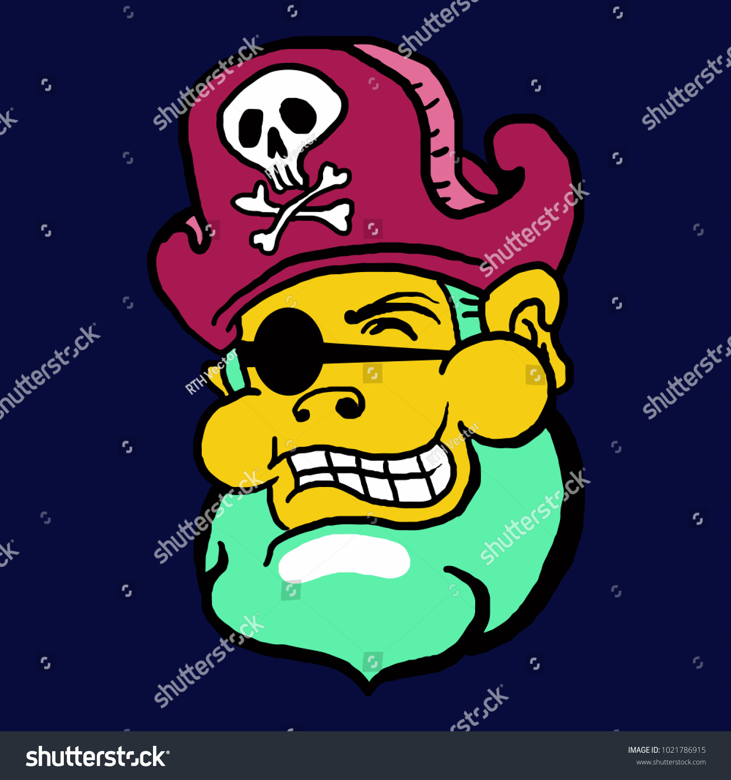 Cartoon Cute Pirate Head Vector: เวกเตอร์สต็อก (ปลอดค่าลิขสิทธิ์ ...
