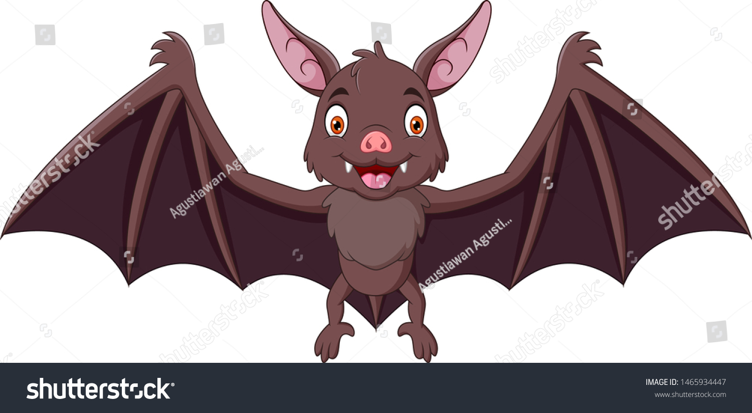 Cartoon Cute Small Bat Flying Stock Vector (Royalty Free) 1465934447 ...