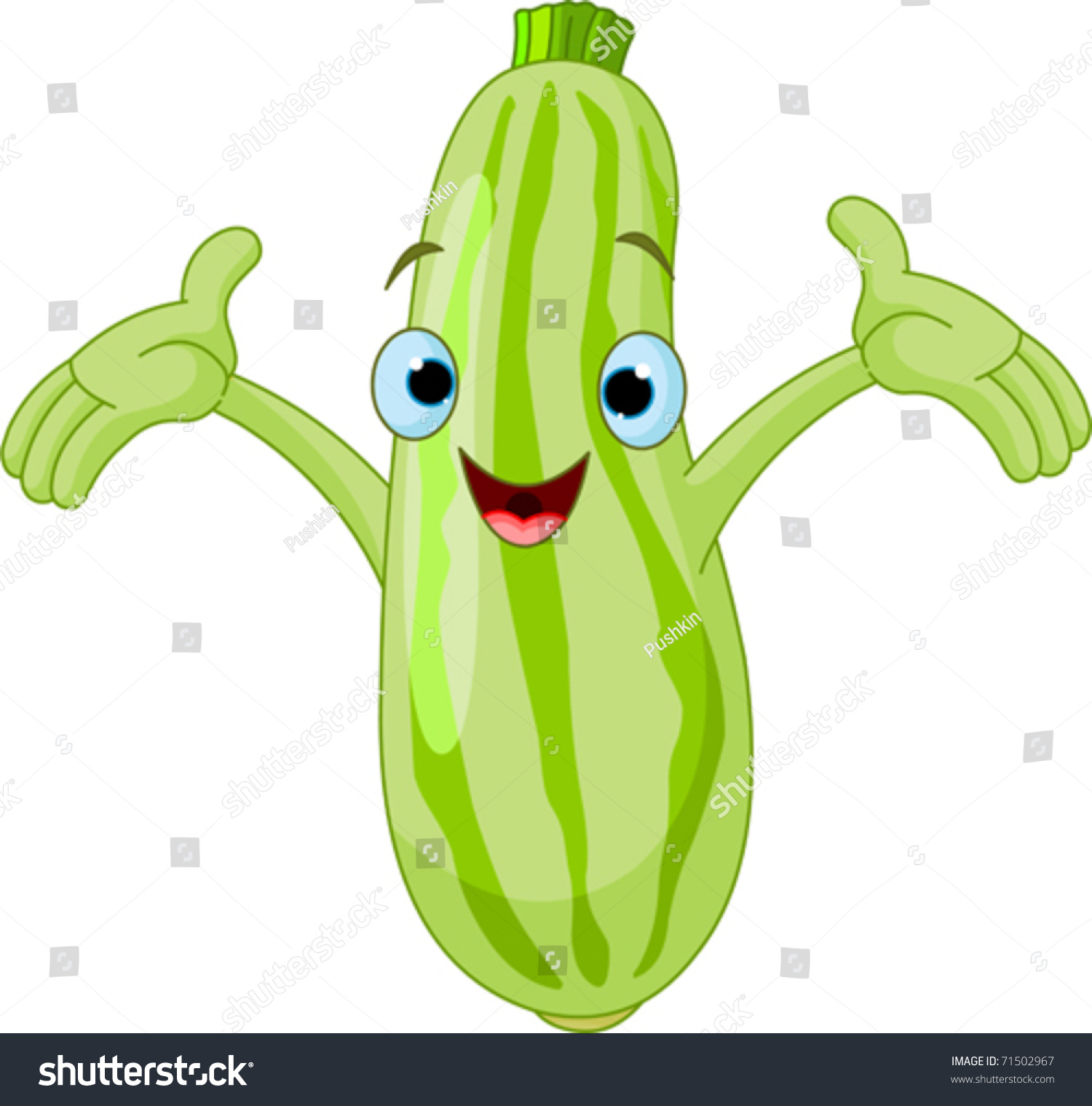 Cartoon Cute Squash Presenting Something Stock Vector (Royalty Free ...