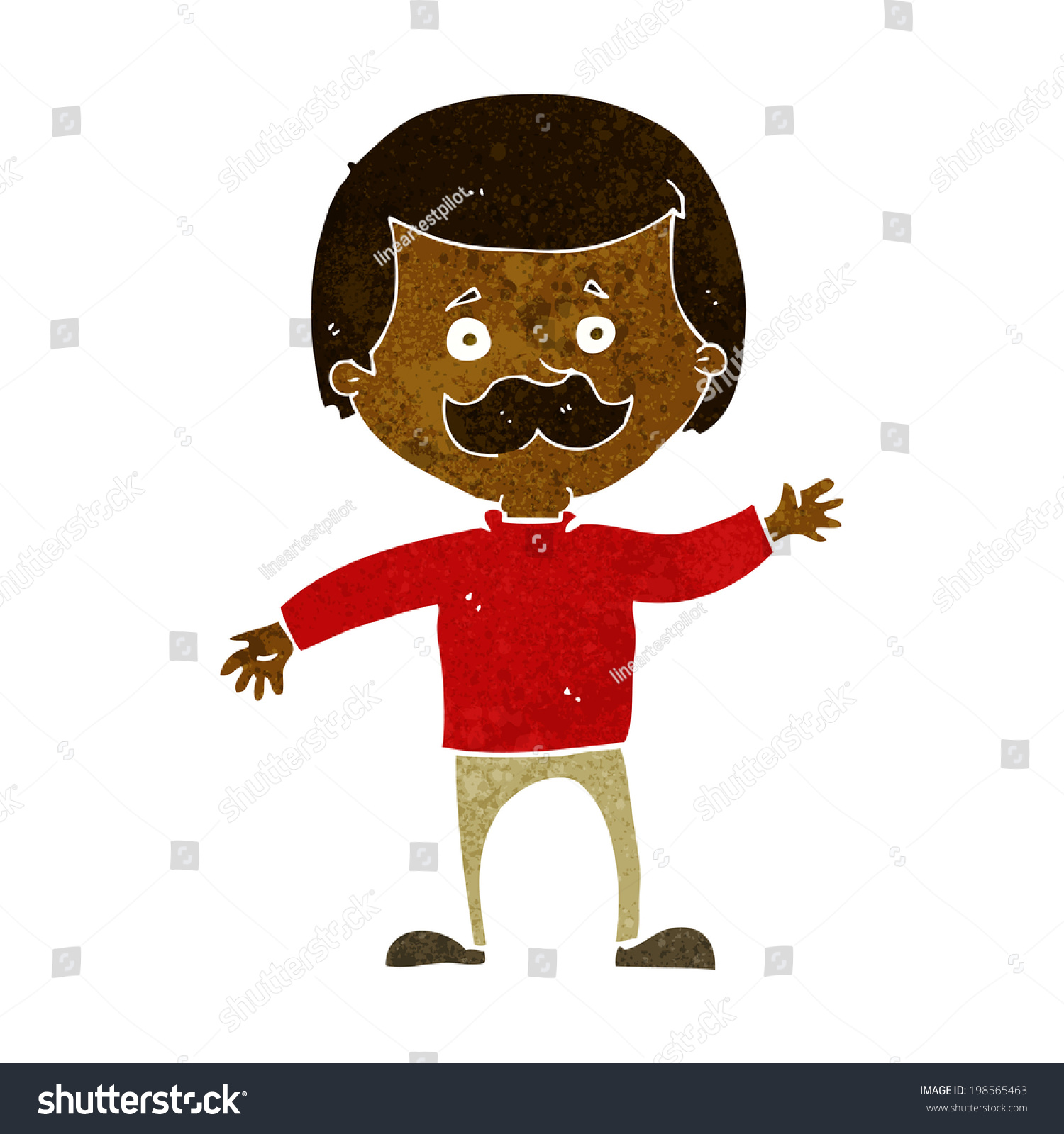 Cartoon Dad Waving Stock Vector (Royalty Free) 198565463