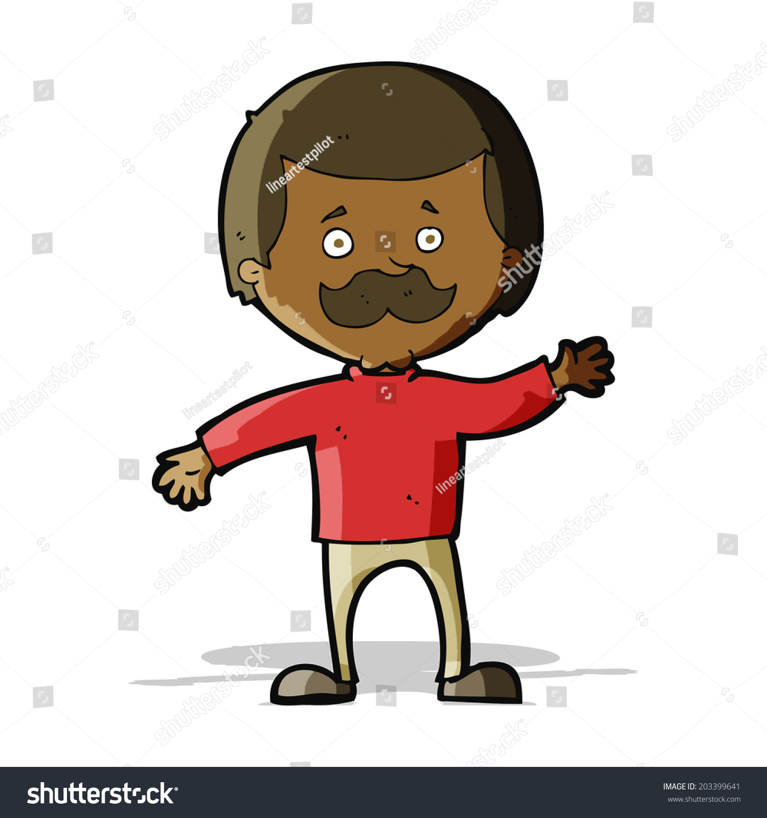Cartoon Dad Waving Stock Vector (Royalty Free) 203399641 | Shutterstock