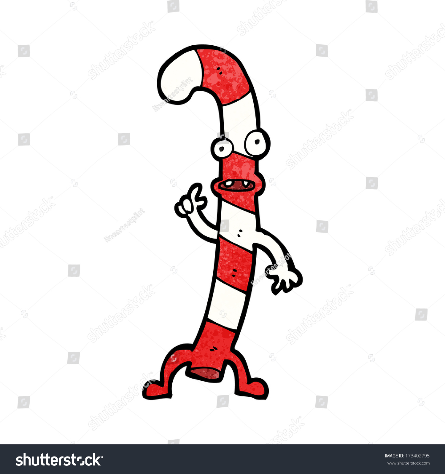 Cartoon Dancing Christmas Candy Cane Stock Vector (Royalty Free) 173402795