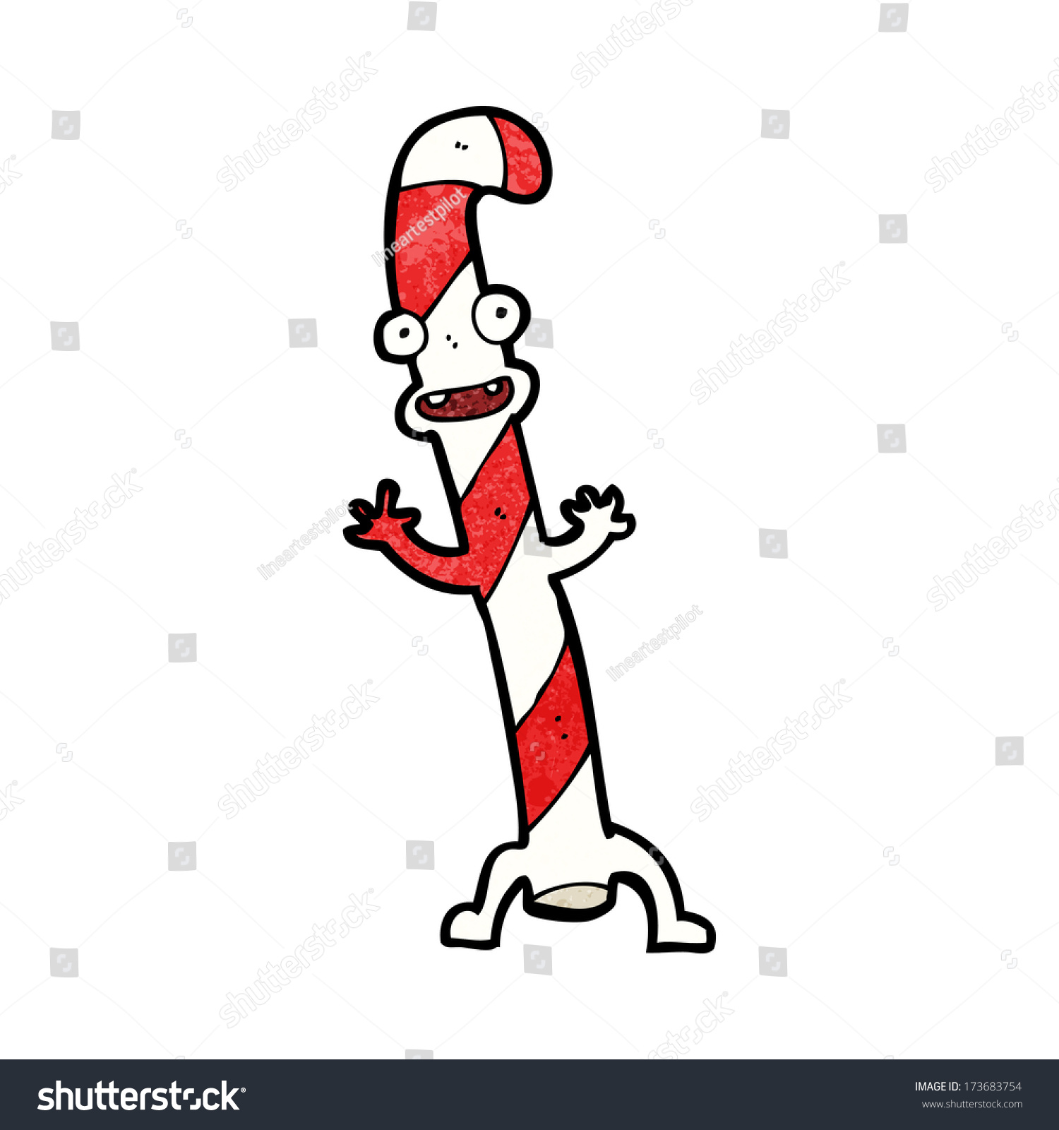 Cartoon Dancing Christmas Candy Cane Stock Vector (Royalty Free ...