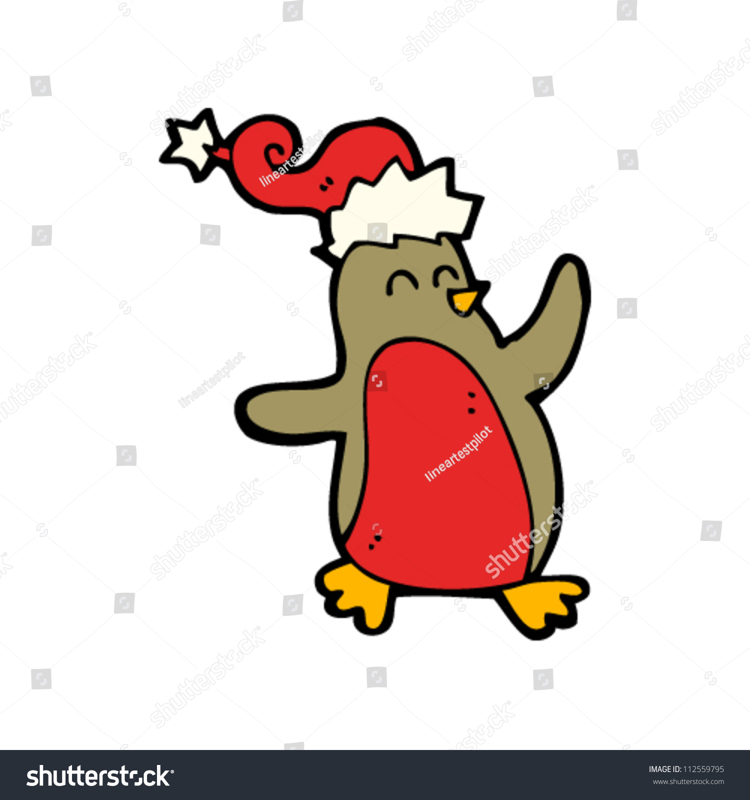 Cartoon Dancing Christmas Robin Stock Vector (Royalty Free) 112559795