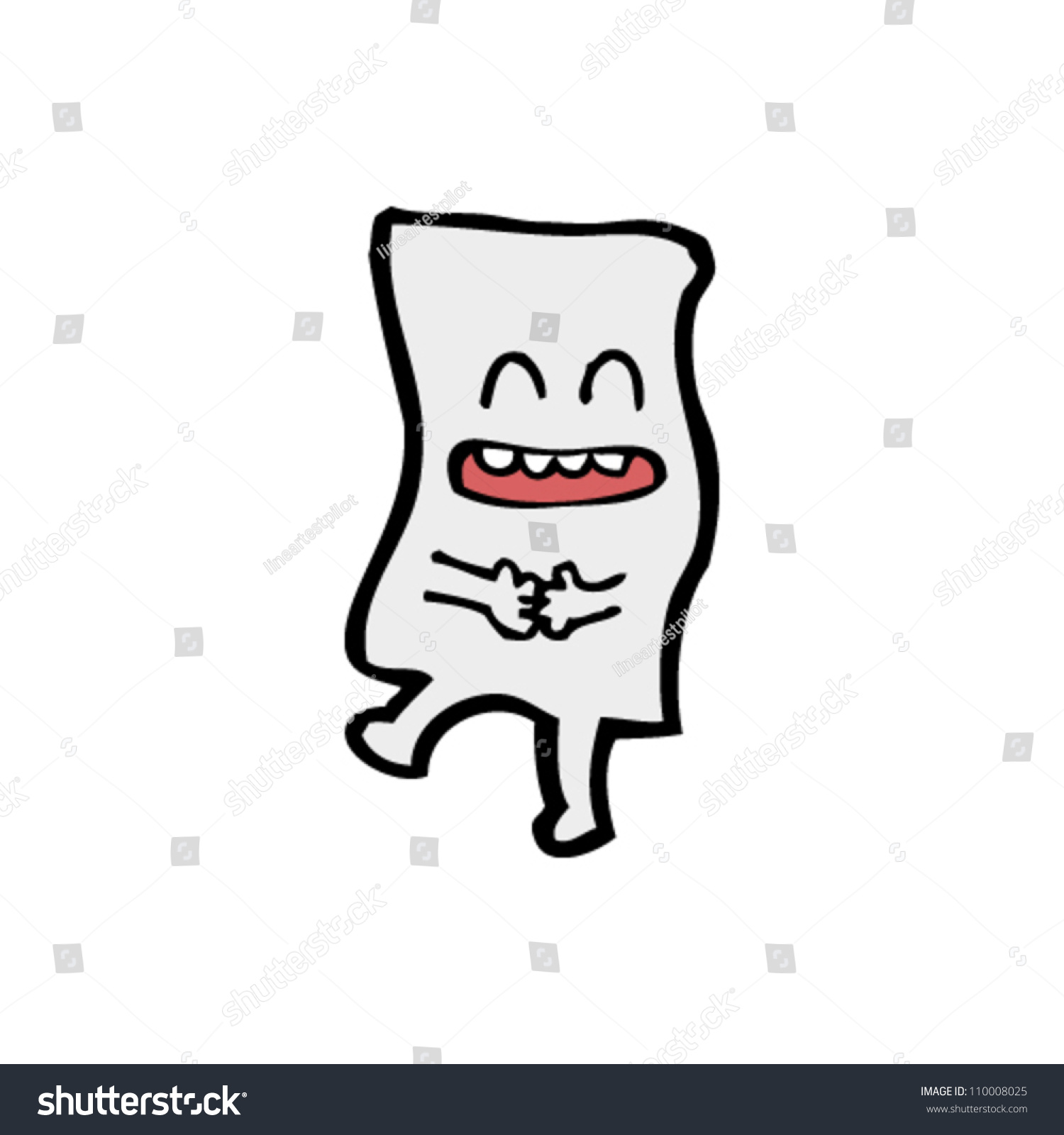 Cartoon Dancing Paper Note Stock Vector (Royalty Free) 110008025