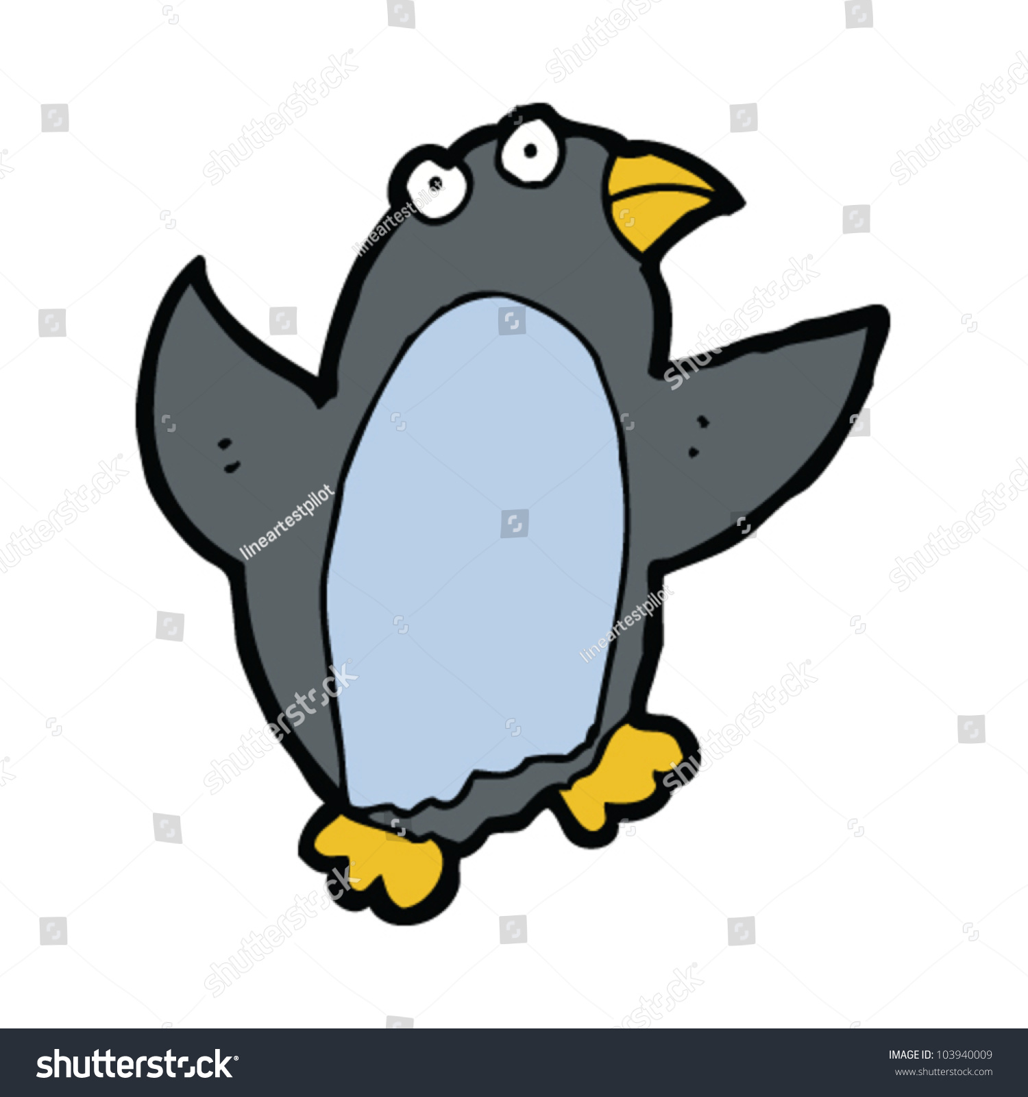 Cartoon Dancing Penguin Stock Vector (Royalty Free) 103940009