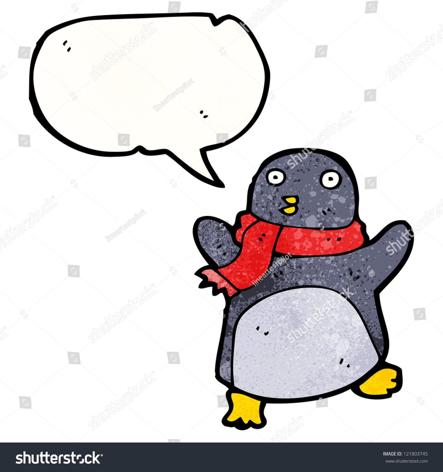 Cartoon Dancing Penguin Stock Vector (Royalty Free) 121803745
