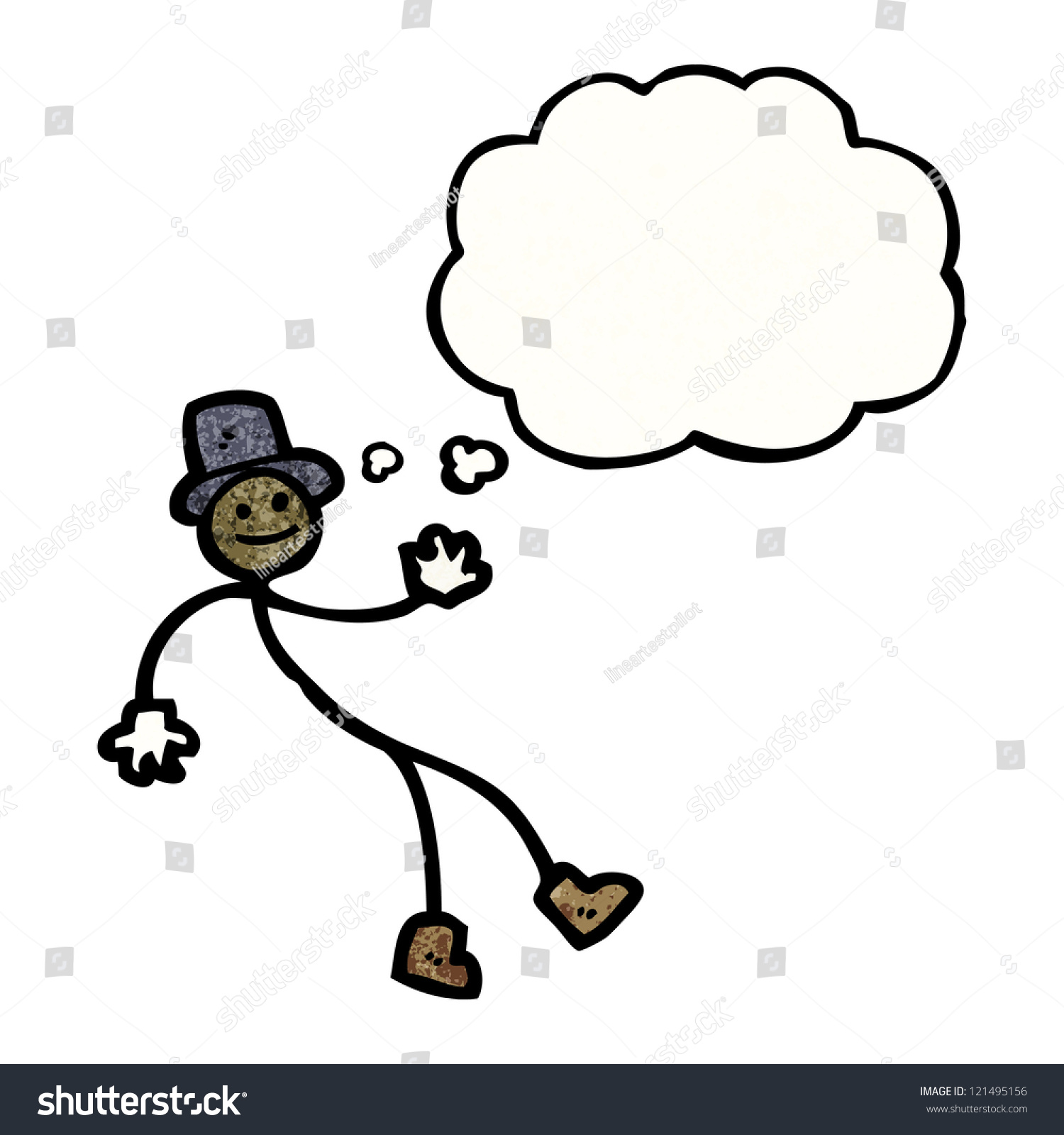 Cartoon Dancing Stick Man Stock Vector (Royalty Free) 121495156