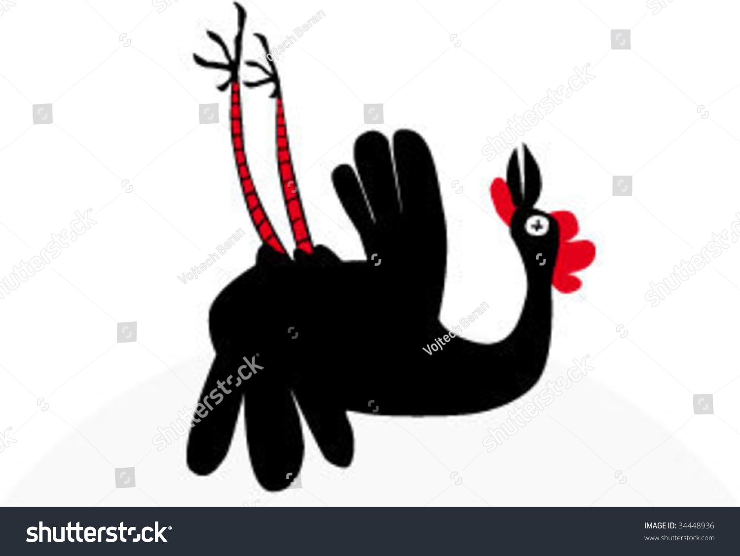 Cartoon Dead Hen Stock Vector (Royalty Free) 34448936 | Shutterstock