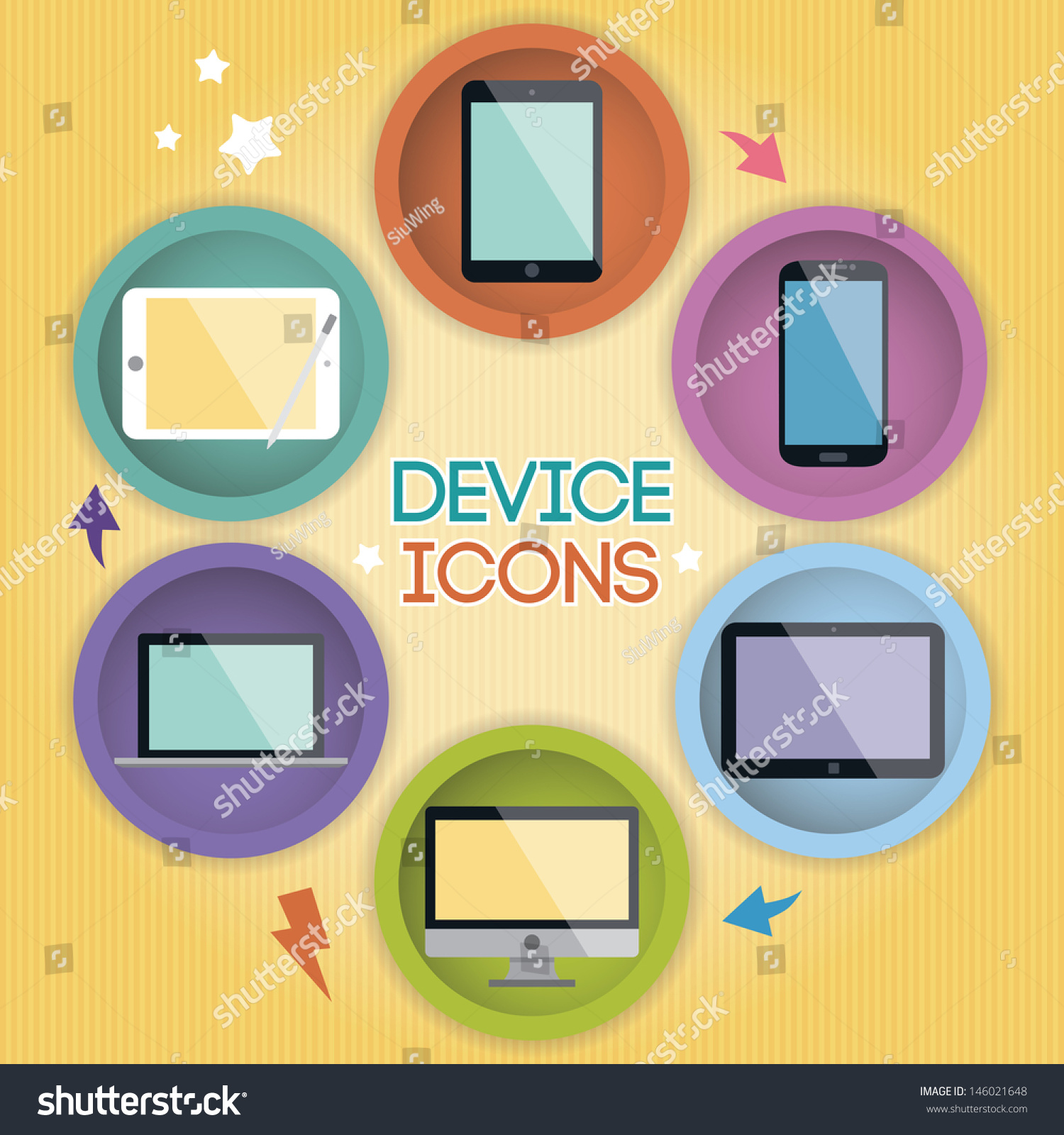 Cartoon Device Icons Stock Vector (Royalty Free) 146021648