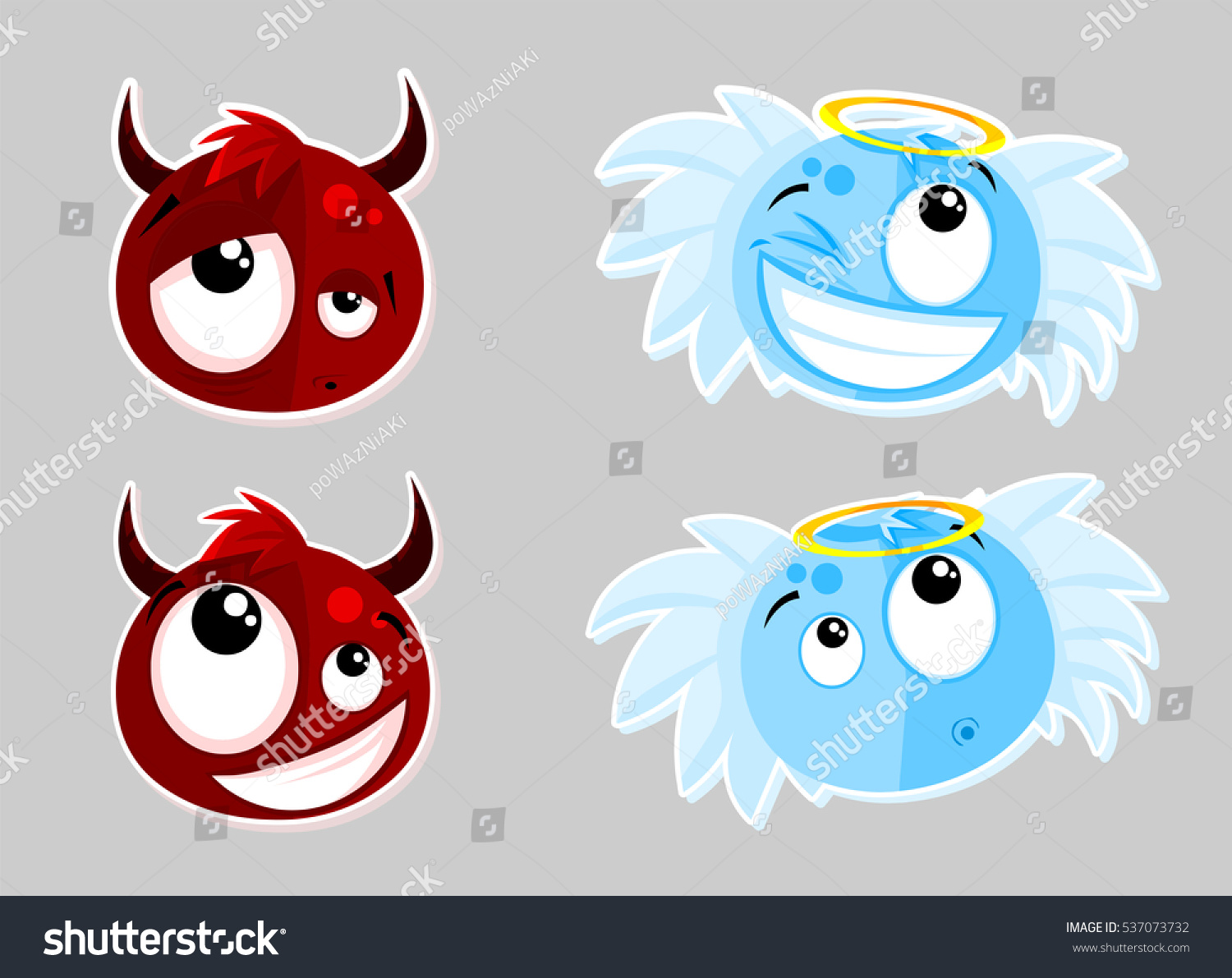 Cartoon Devil Angel Stock Vector (Royalty Free) 537073732
