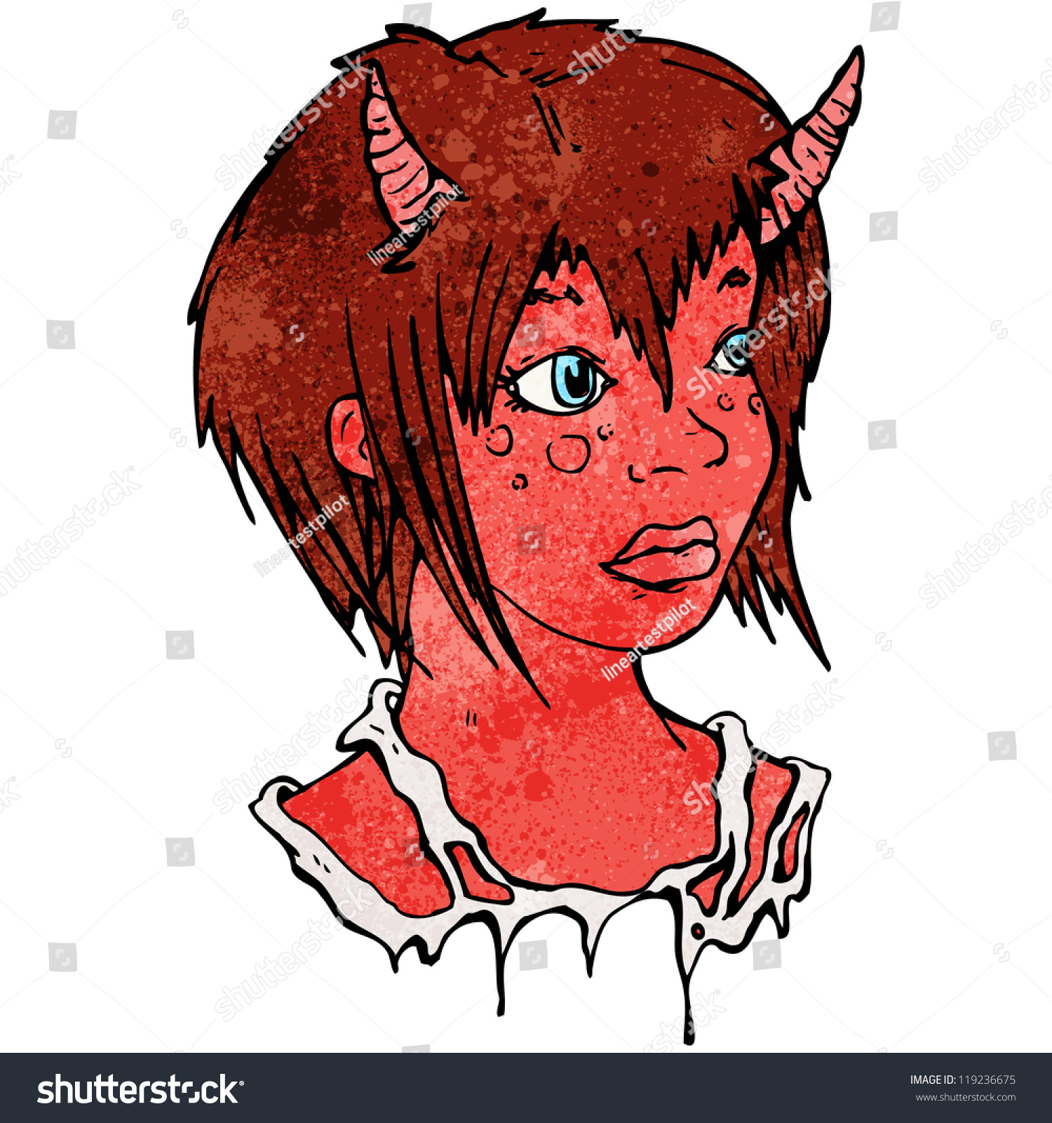 Cartoon Devil Girl Stock Vector (Royalty Free) 119236675