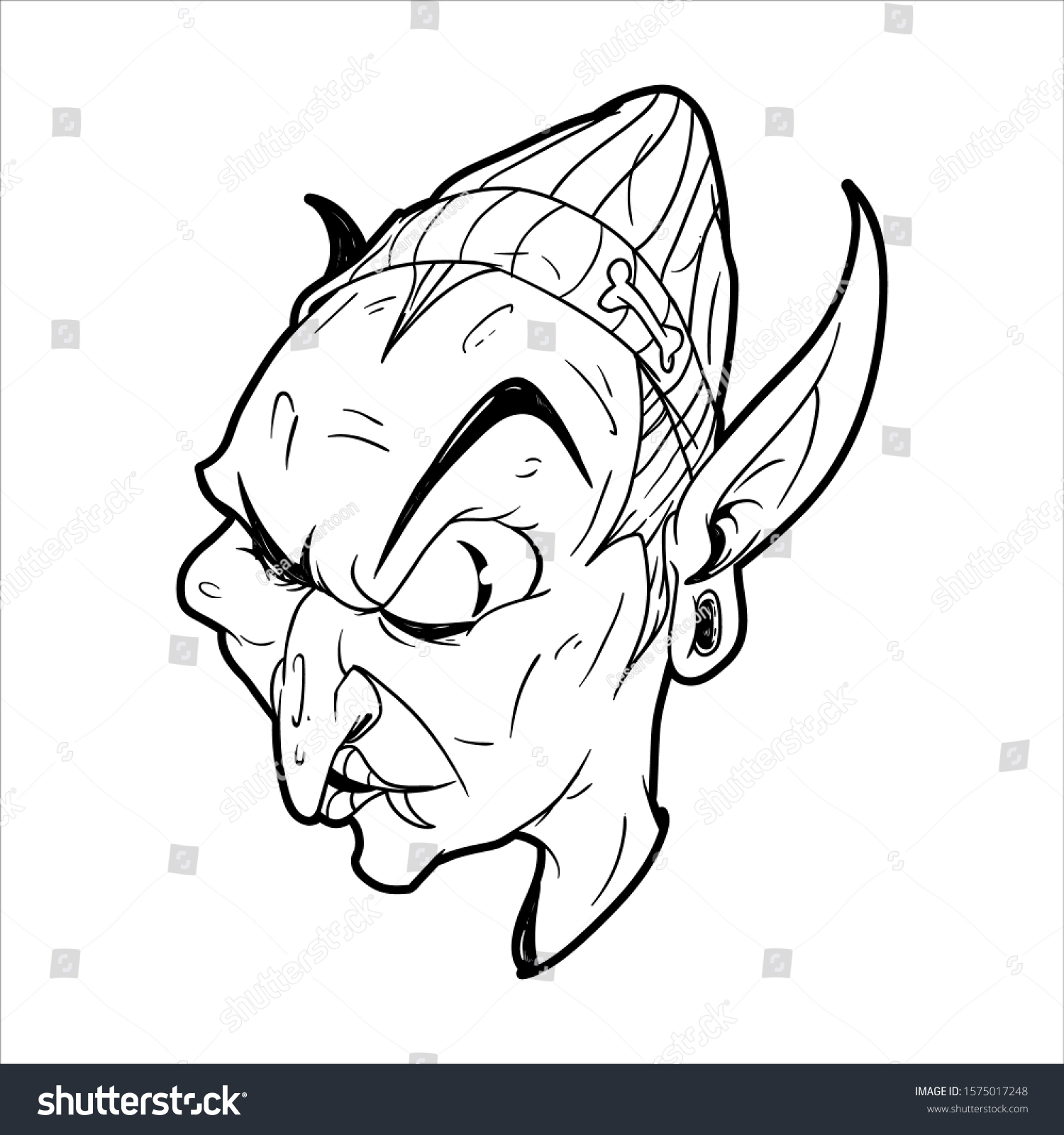 Cartoon Devil Thug Vector Illustration Stock Vector (Royalty Free ...