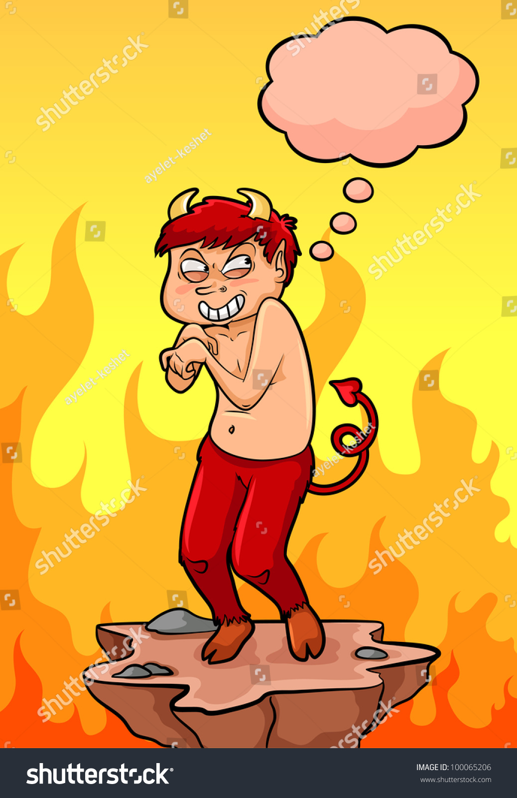 Cartoon Devil Blank Thinking Balloon: เวกเตอร์สต็อก (ปลอดค่าลิขสิทธิ์ ...