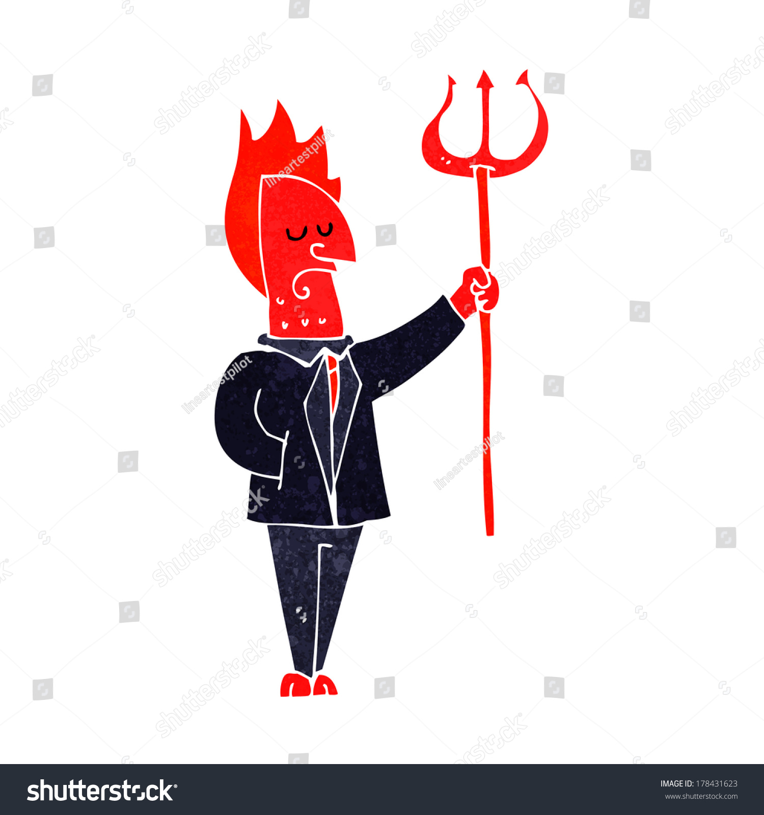 Cartoon Devil Pitchfork Stock Vector (Royalty Free) 178431623 ...