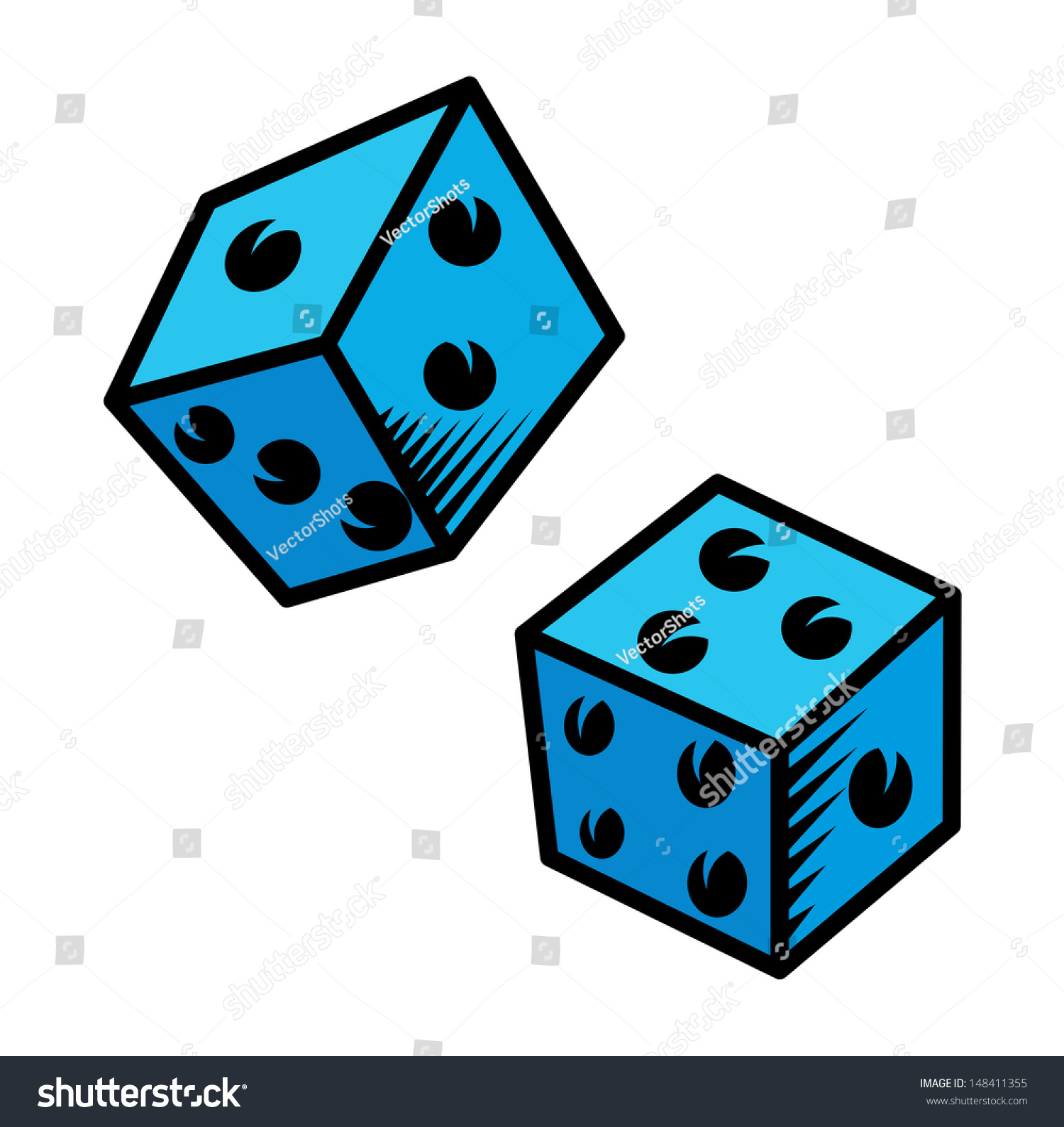 Cartoon Dice Vector Illustration Stock Vector (Royalty Free) 148411355 ...