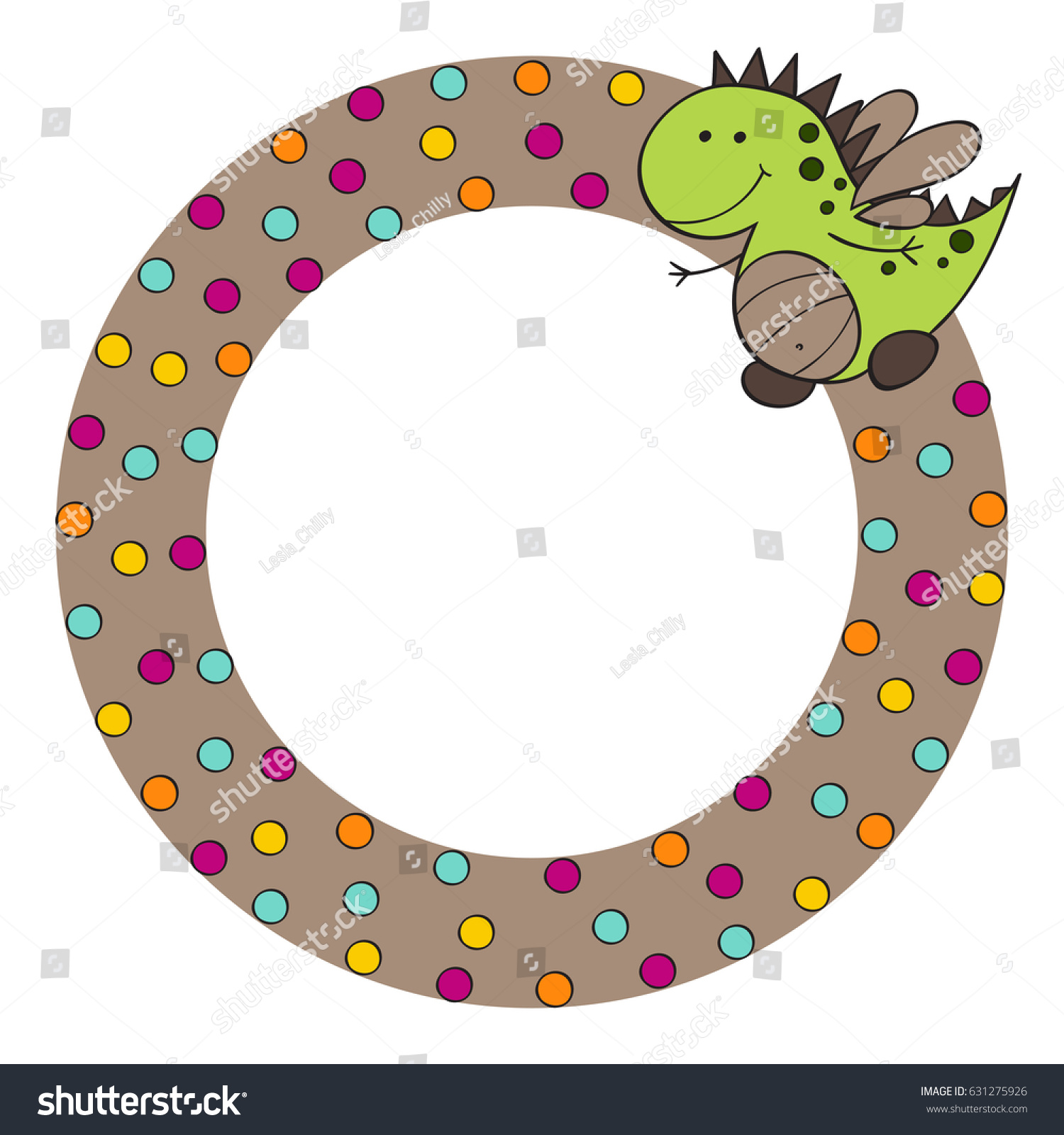 Cartoon Dino Frame Vector Illustration Stock Vector (Royalty Free ...