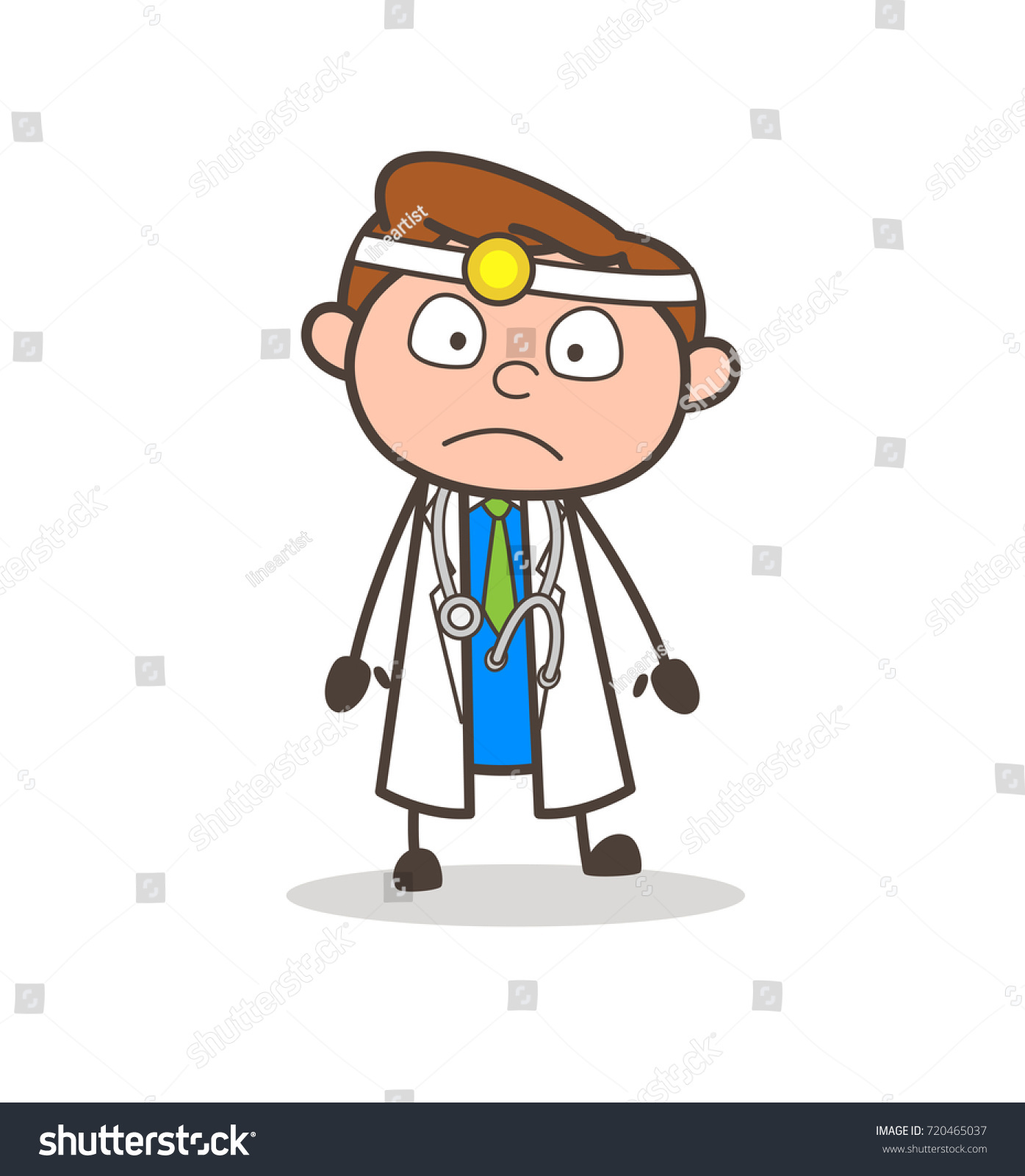 Cartoon Doctor Shocking Face Expression Vector Stock Vector (Royalty ...