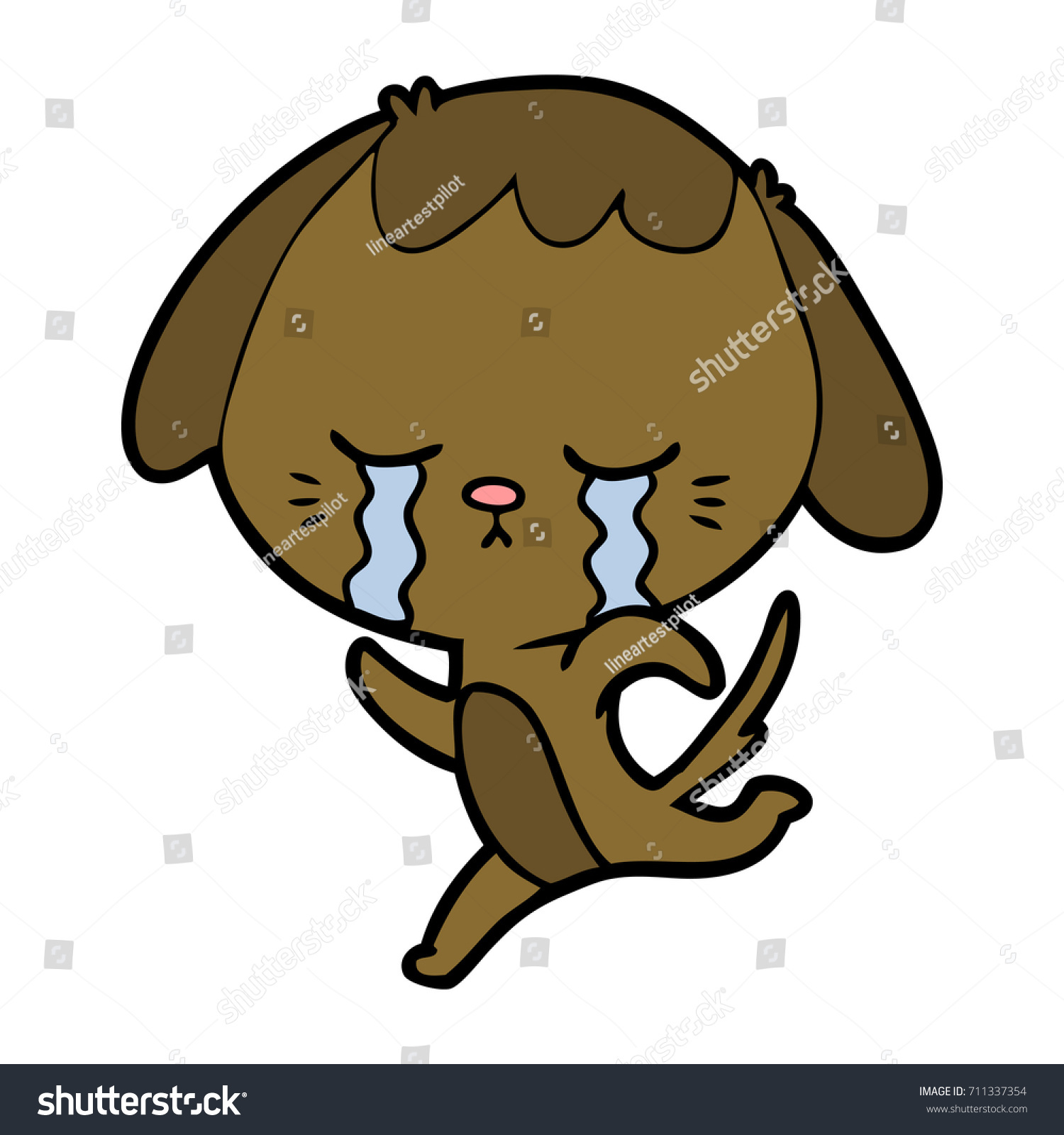 Cartoon Dog Crying Stock Vector (Royalty Free) 711337354