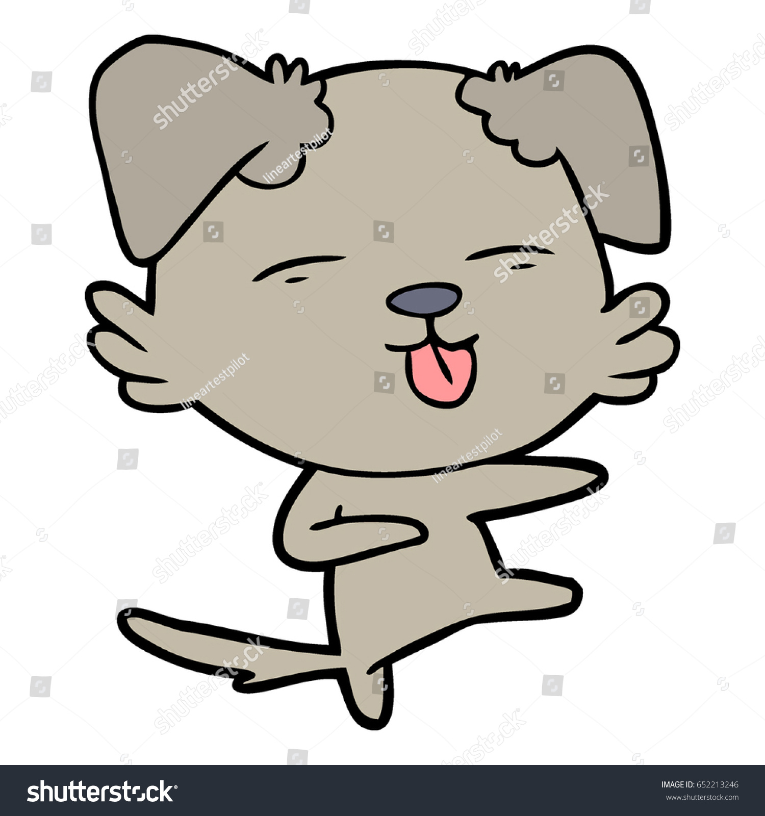 Cartoon Dog Dancing Stock Vector (Royalty Free) 652213246