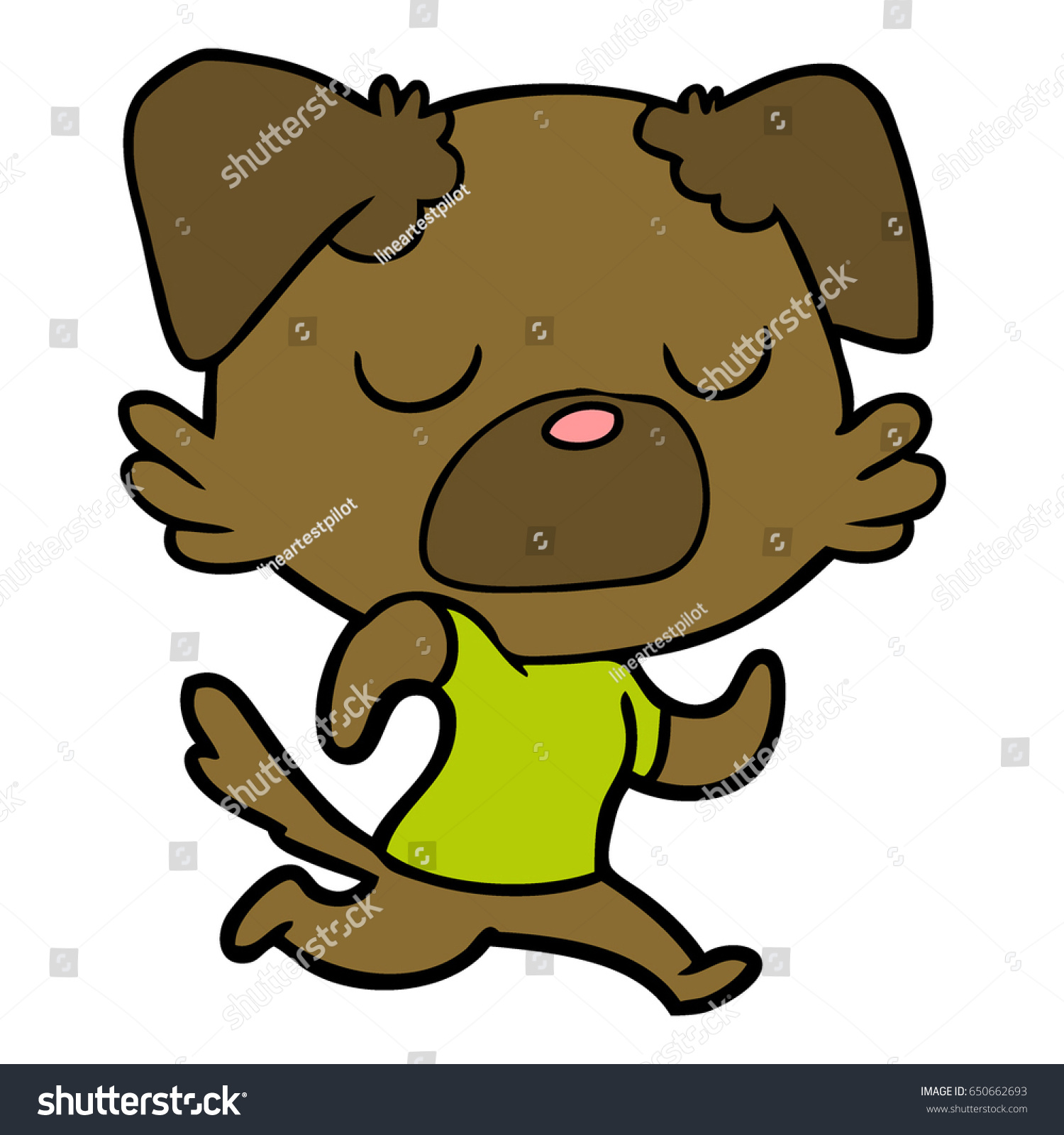 Cartoon Dog Jogging Stock Vector (Royalty Free) 650662693 | Shutterstock