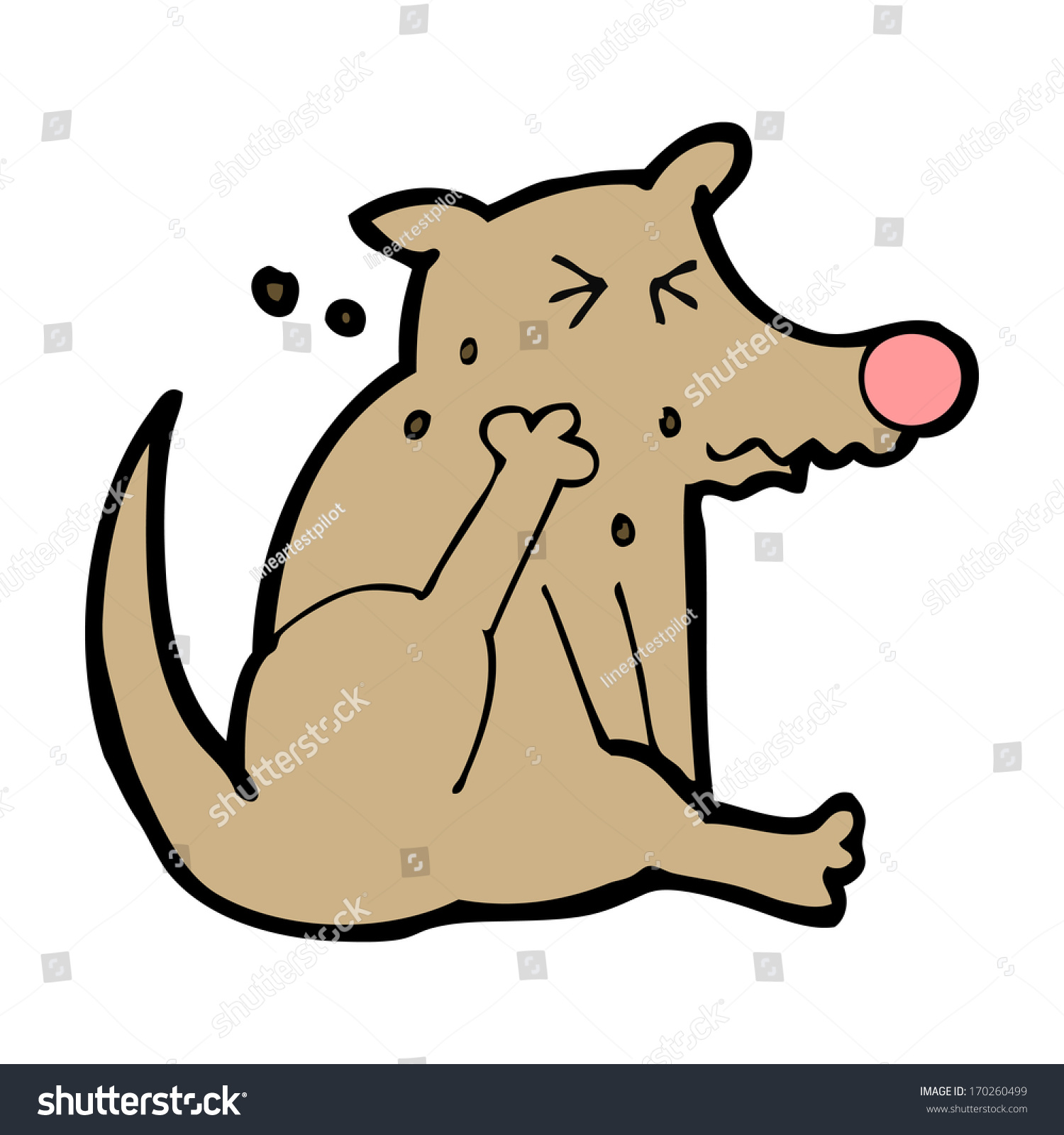 raspado de perro de caricatura: vector de stock (libre de regalías ...