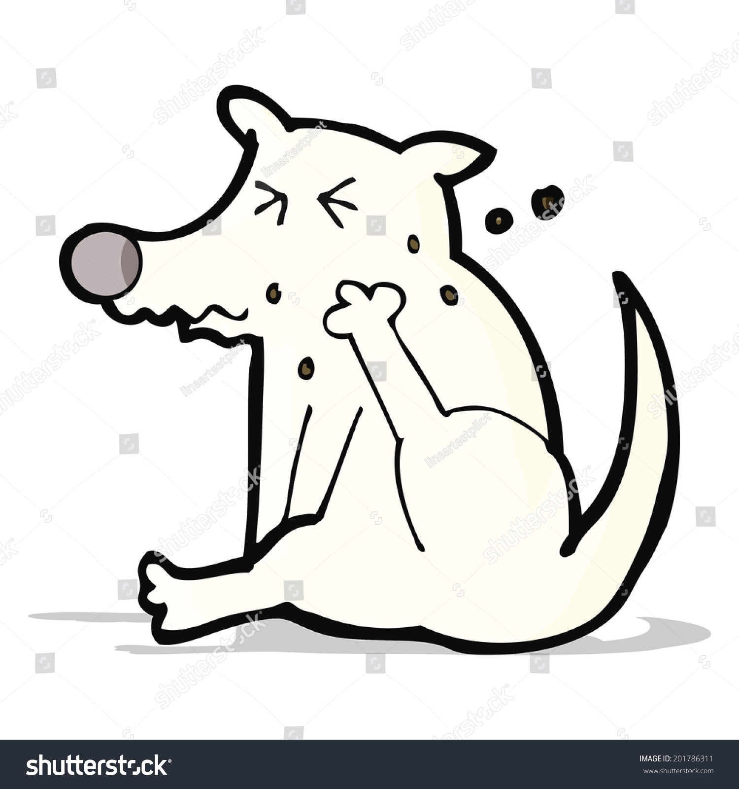 Cartoon Dog Scratching Stock Vector (Royalty Free) 201786311 | Shutterstock