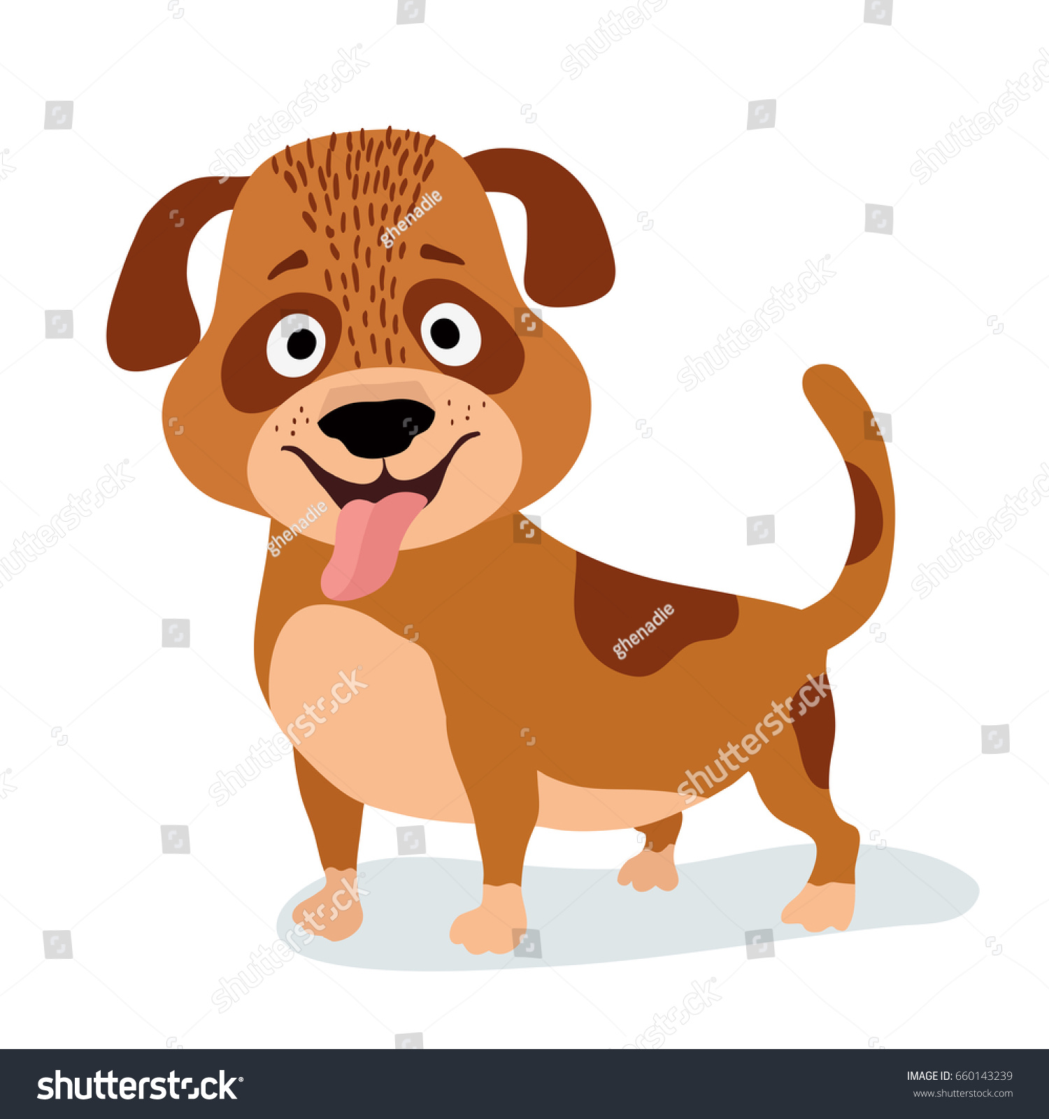 Cartoon Dog Standing Vector Illustration Stock Vector (Royalty Free ...