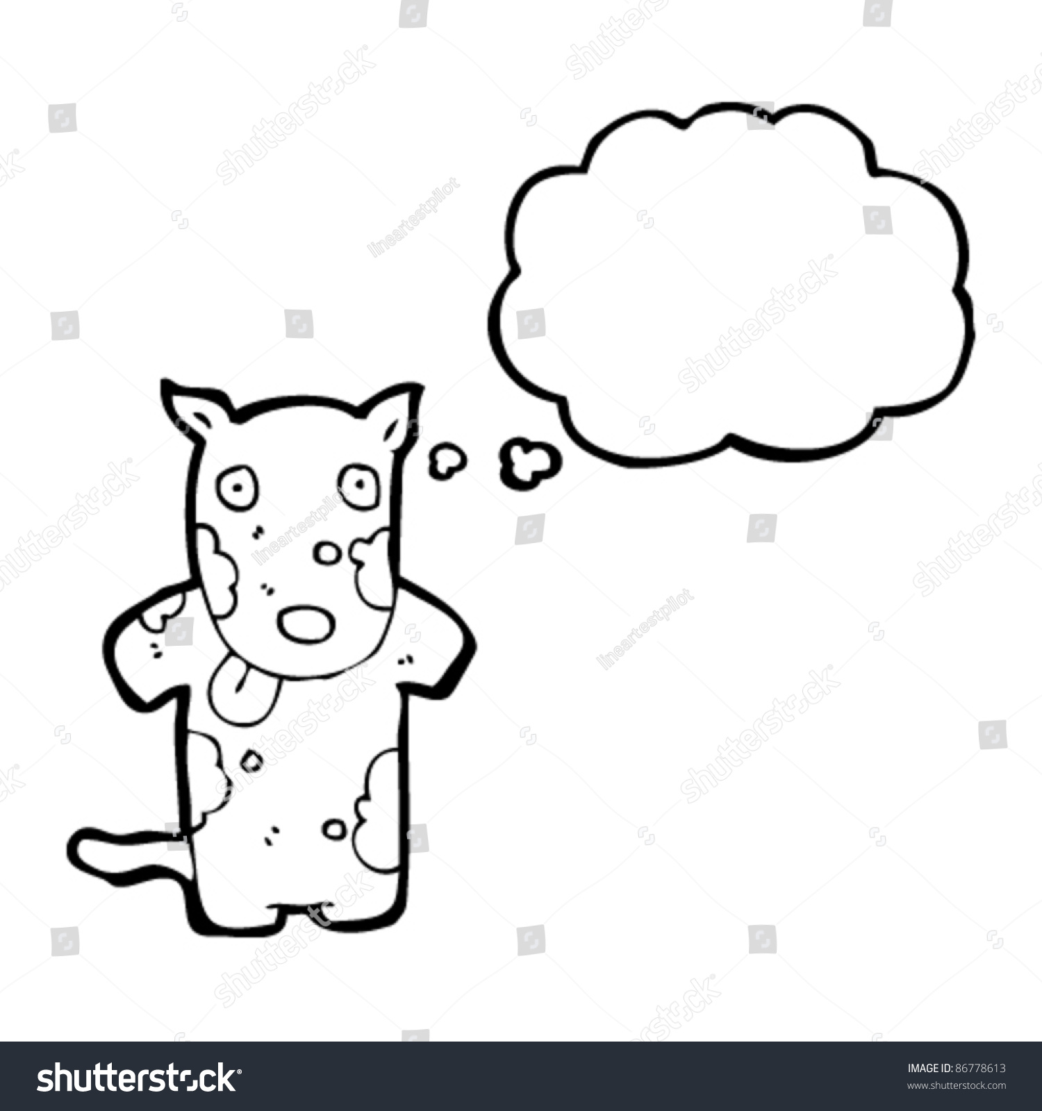 Cartoon Dog Thinking Stock Vector (Royalty Free) 86778613