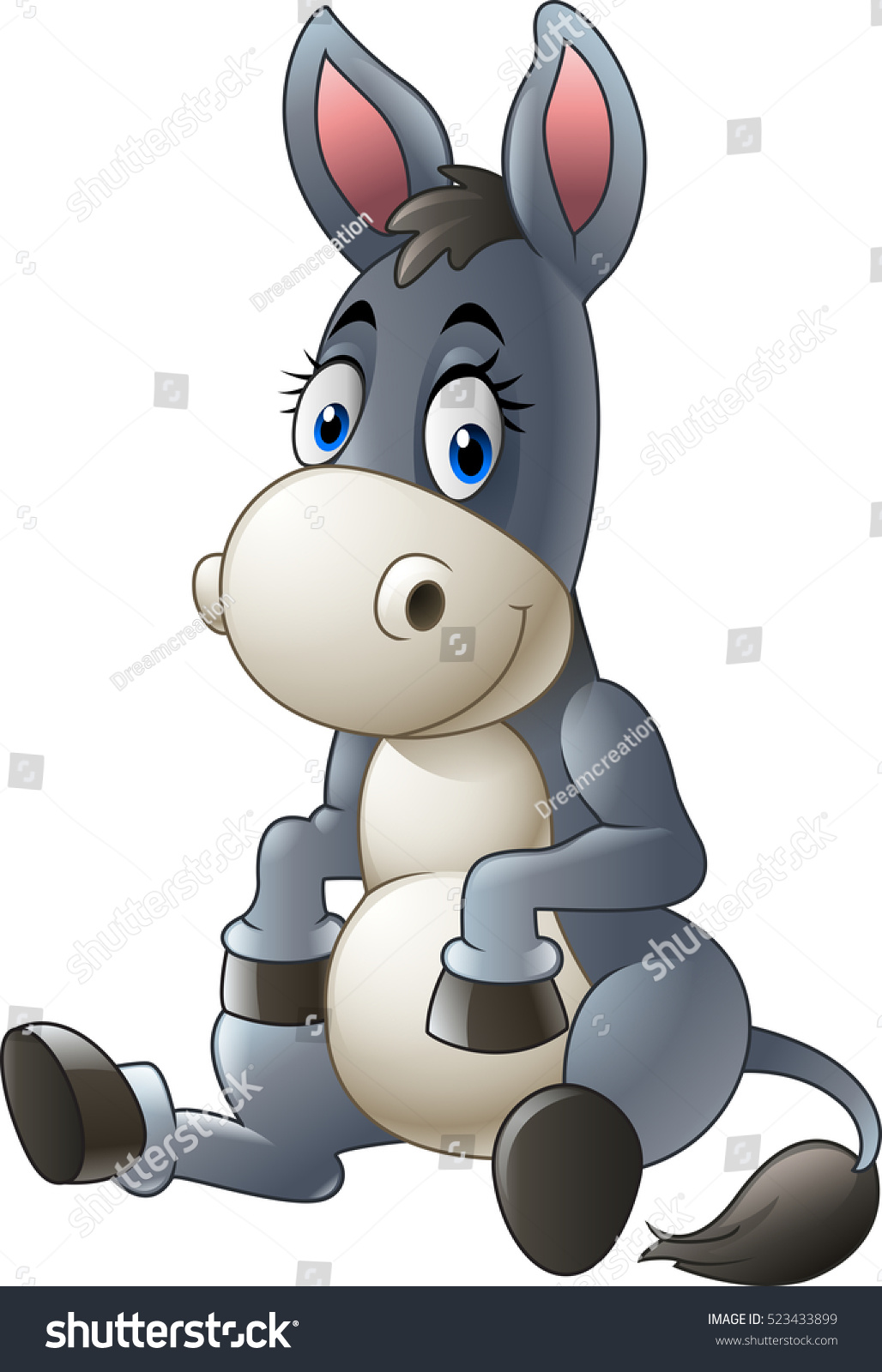Cartoon Donkey Sitting: เวกเตอร์สต็อก (ปลอดค่าลิขสิทธิ์) 523433899 ...